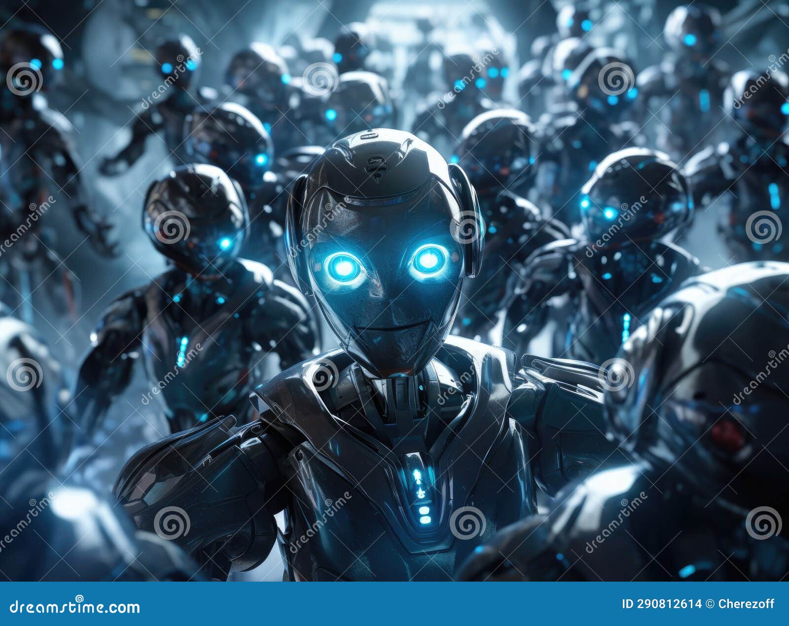 A group of robots stock photo. Image of assistant, cybernetic - 290812614