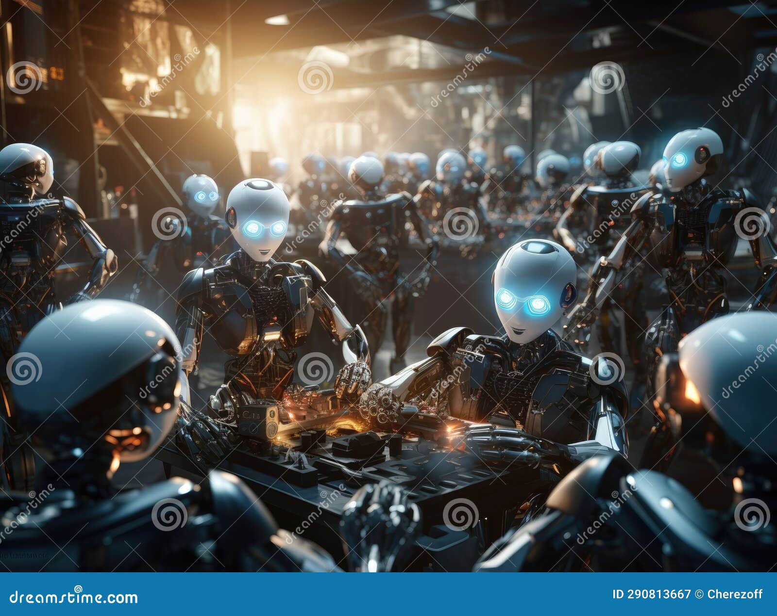 A group of robots stock image. Image of education, robot - 290813667