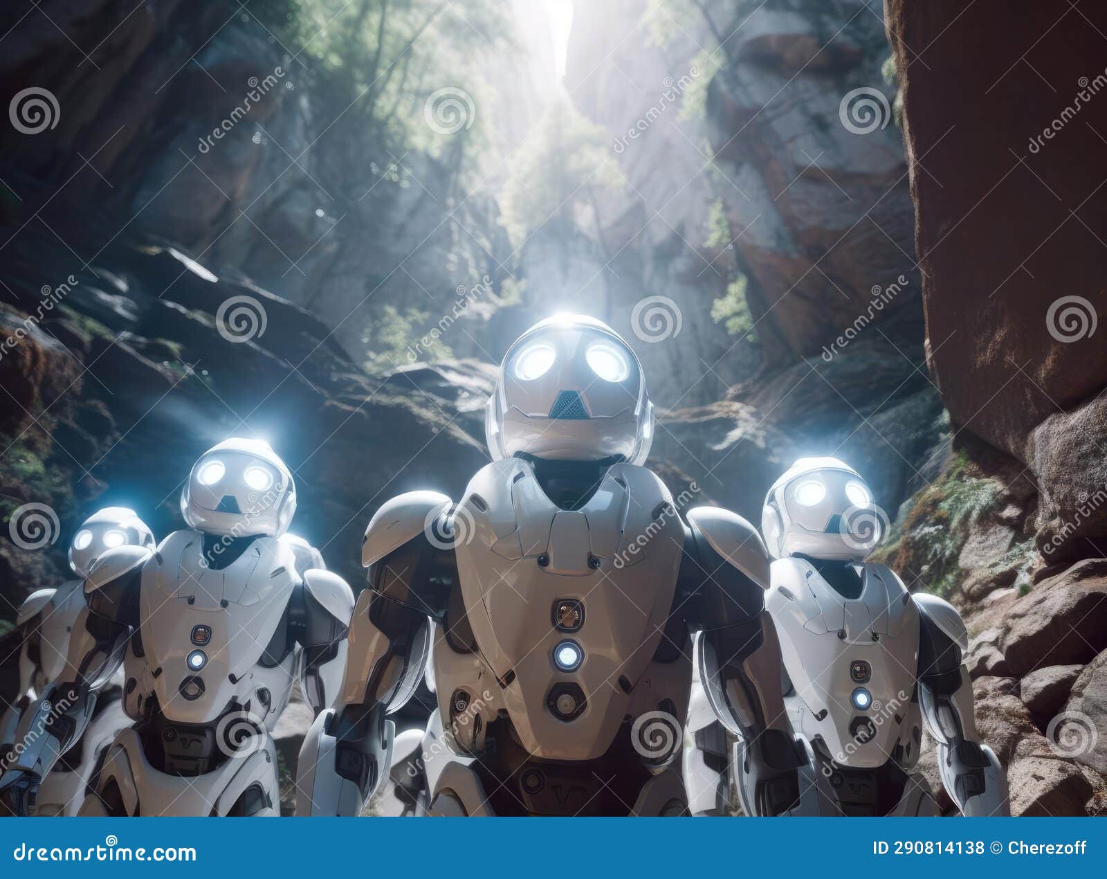 A group of robots stock photo. Image of army, industrial - 290814138