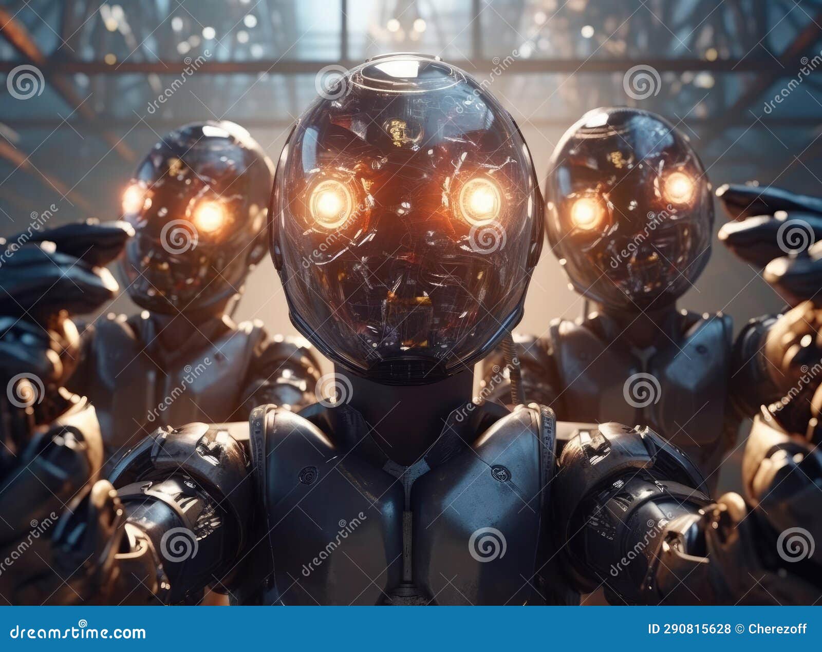 A group of robots stock photo. Image of warrior, futuristic - 290815628