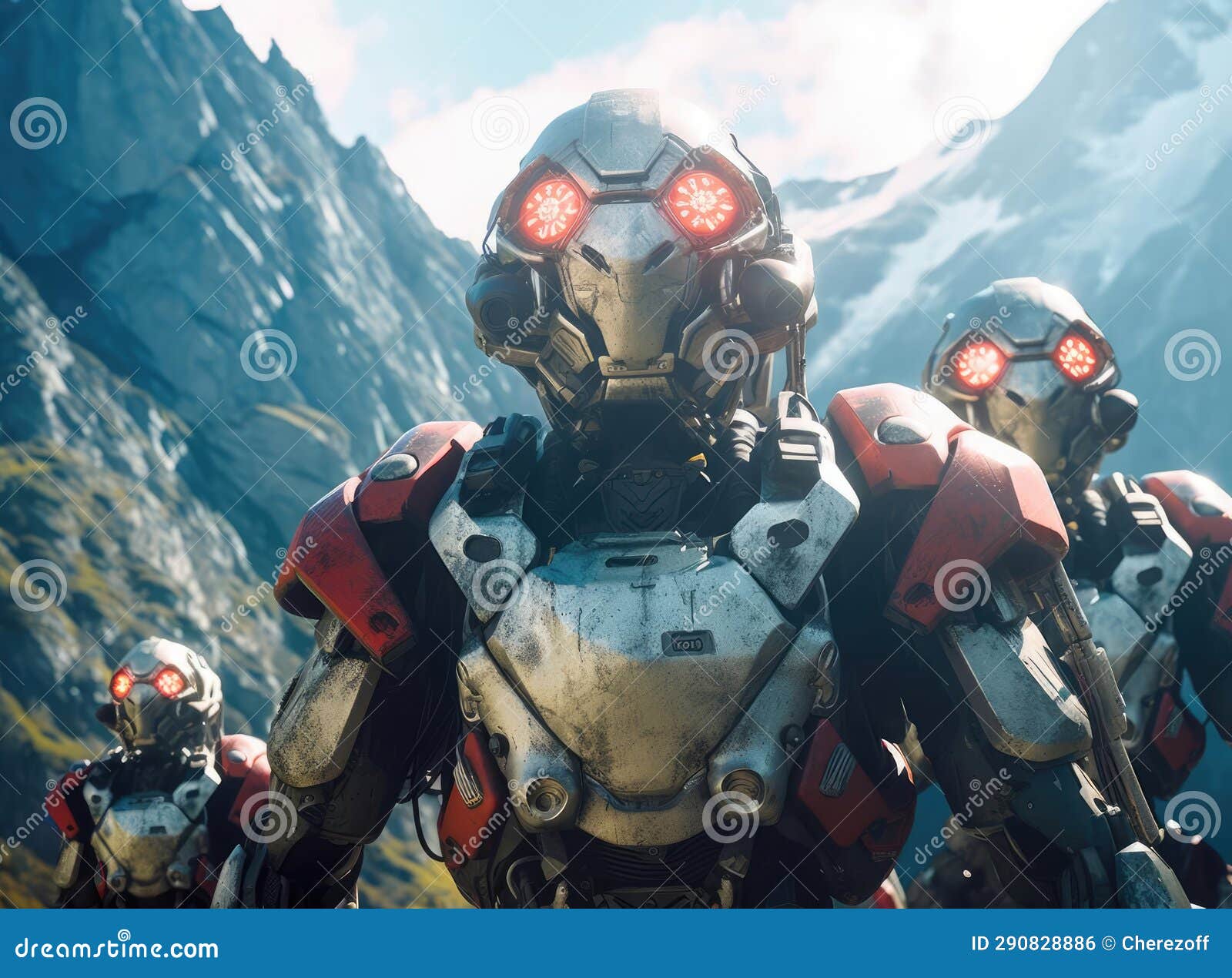 A group of robots stock photo. Image of robotic, machinery - 290828886