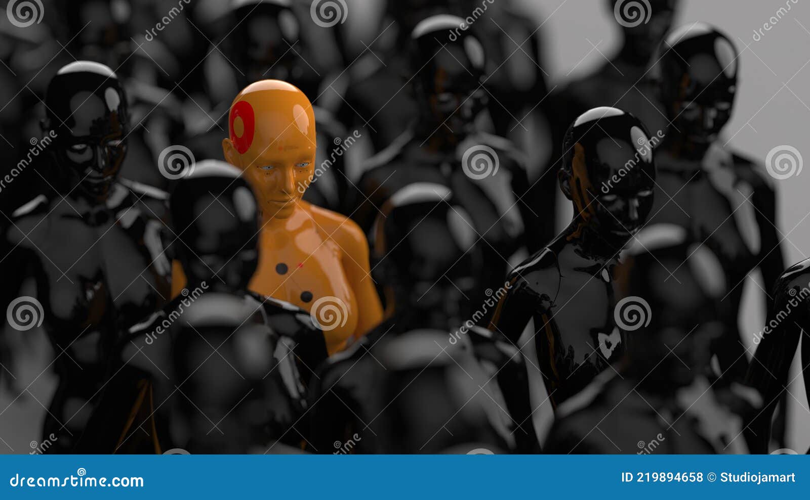 A Group of Robots Standing in Rows One Robot from All Stock ...