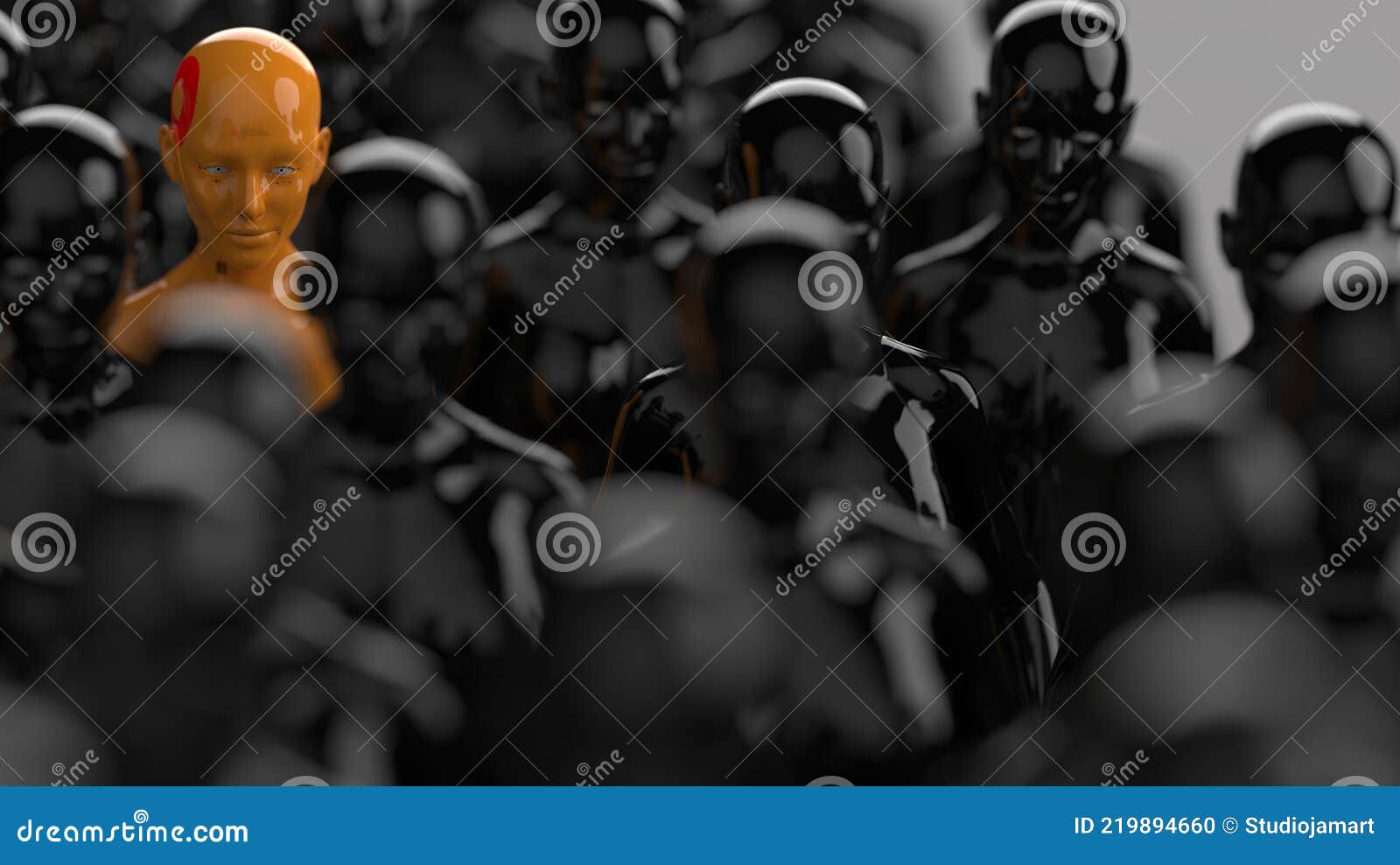 A Group of Robots Standing in Rows One Robot from All Stock ...