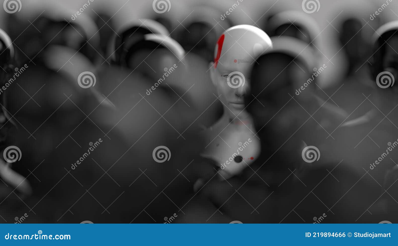 A Group of Robots Standing in Rows One Robot from All Stock ...