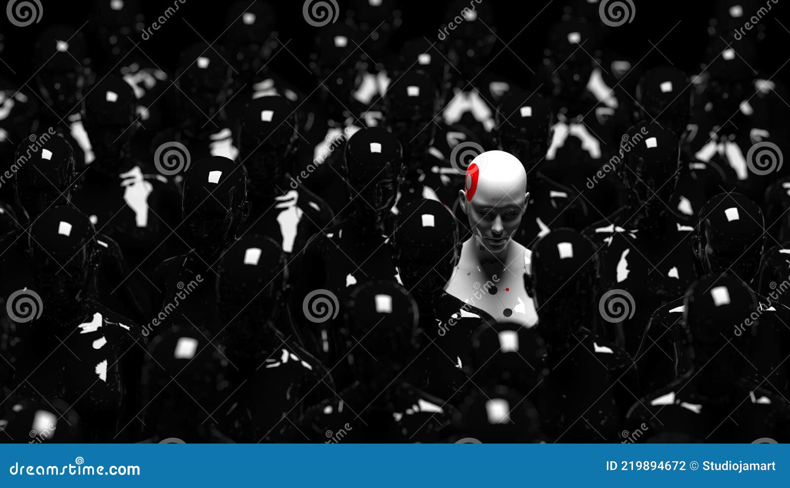 A Group of Robots Standing in Rows One Robot from All Stock ...