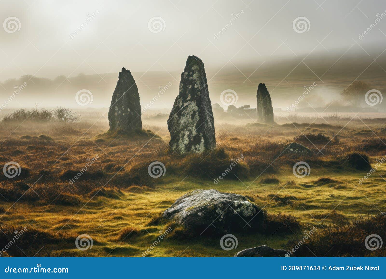 A Group of Rocks in a Field Stock Illustration - Illustration of cloud ...