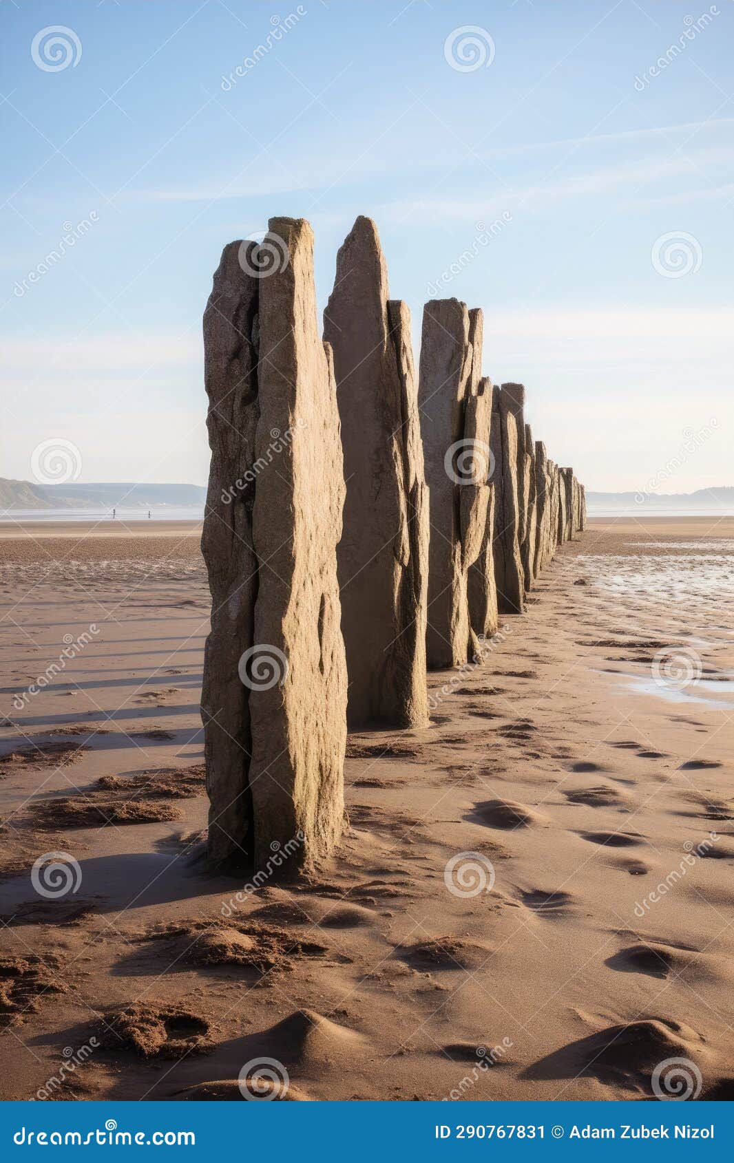 A Group of Rocks in a Line on a Beach Stock Illustration - Illustration ...
