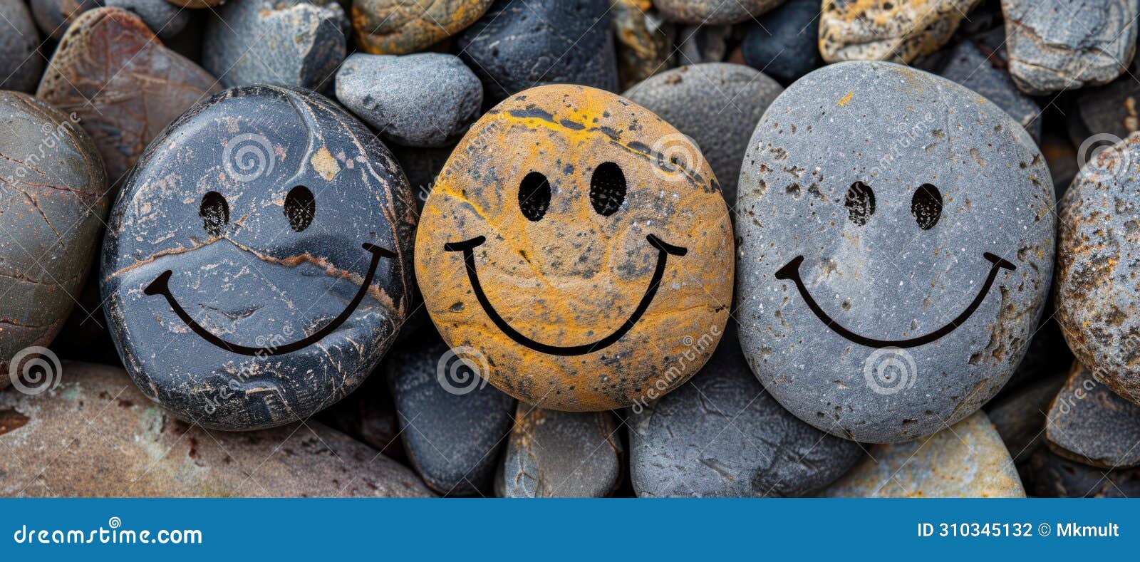 Group of Rocks with Smileys Stock Photo - Image of quirky, smileys ...