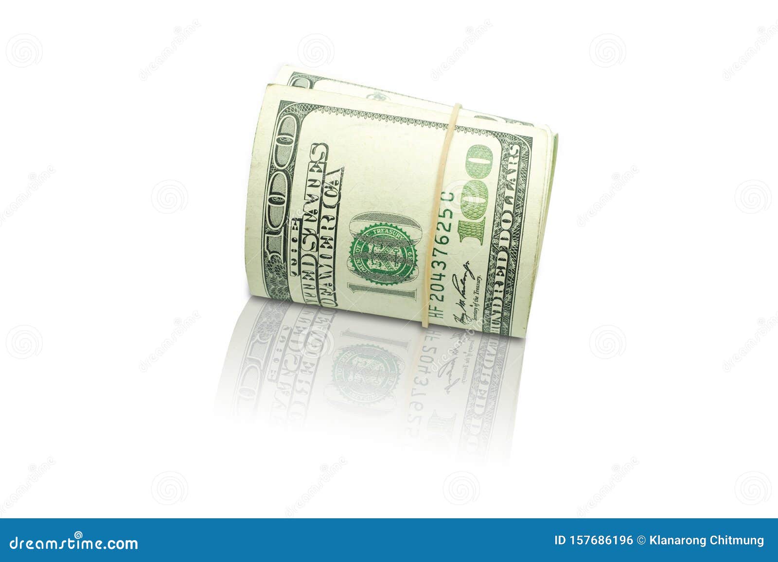 A Group of Rolled Banknotes Isolated on White Background with Clipping ...