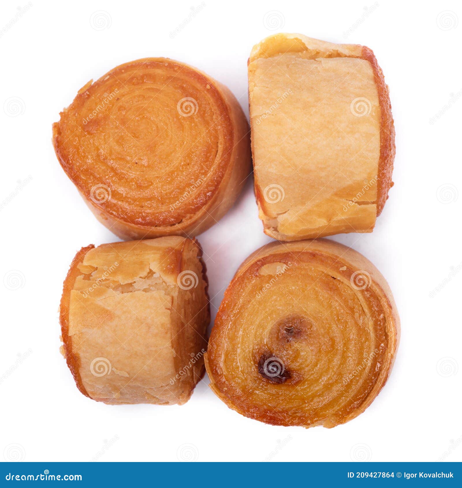 Group of rolled pastries stock photo. Image of closeup - 209427864