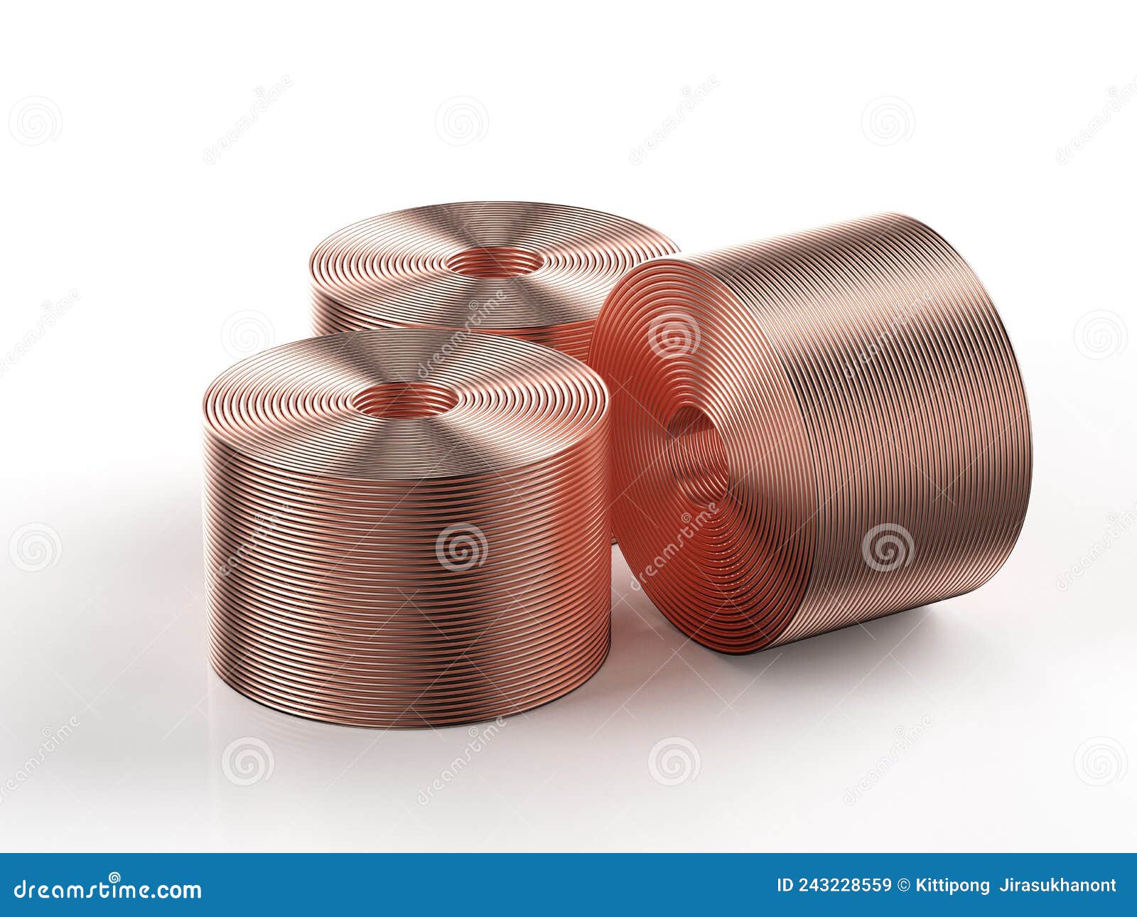 Group of Rolls of Copper Wire or Bronze Cable Stock Illustration ...