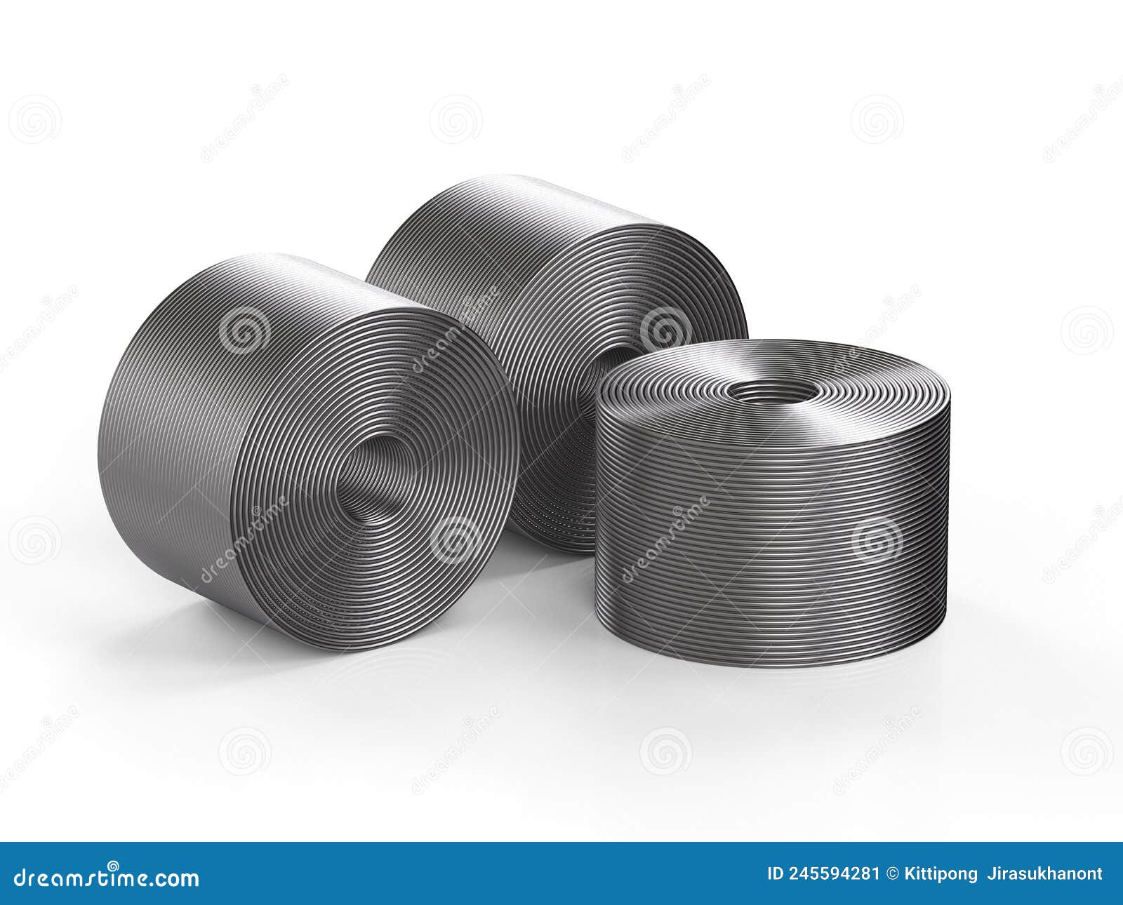 Group of Rolls of Metal Wire or Steel Cable Stock Illustration ...