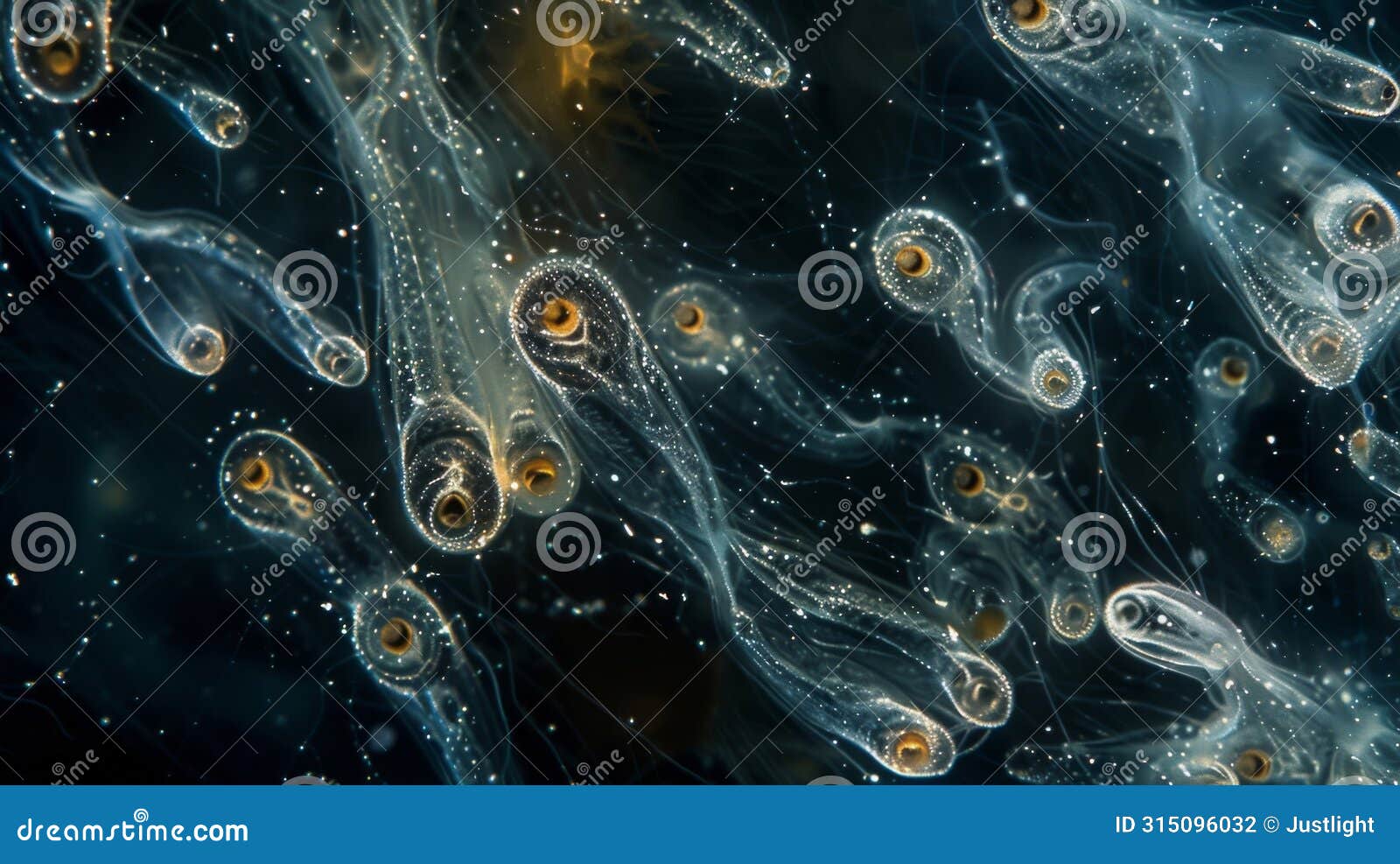 A Group of Rotifers Seen from Above Forming a Mesmerizing Pattern Under ...