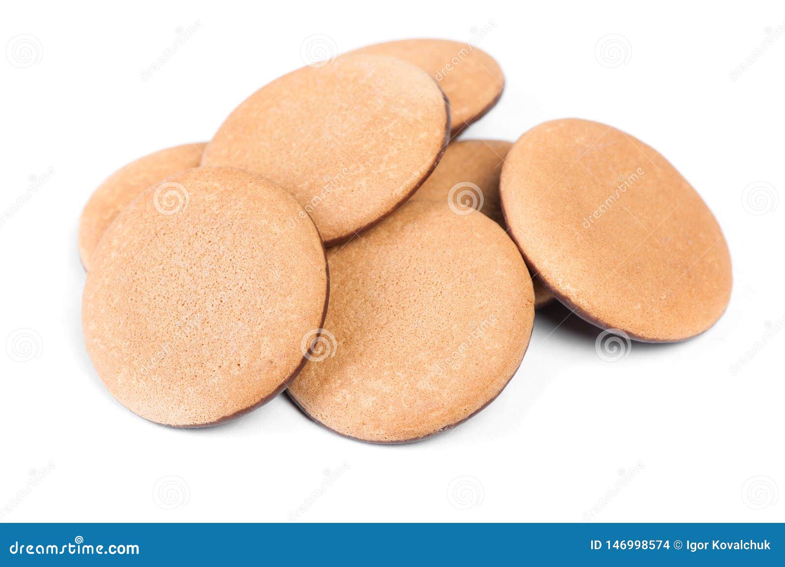 Group of Round Biscuit Cookies Stock Photo - Image of baked, breakfast ...