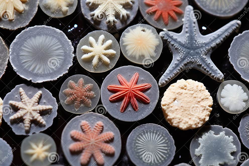 A Group of Round Objects with Different Shapes and Colors Stock ...