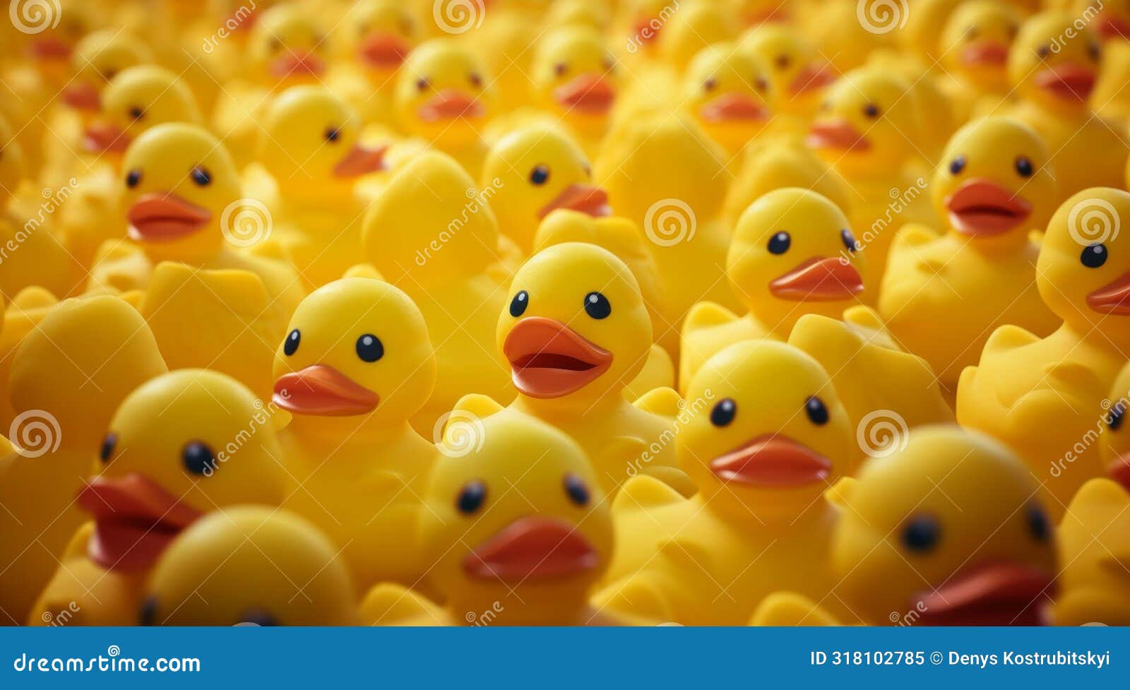 Group of Rubber Ducks Standing in a Row Stock Illustration ...