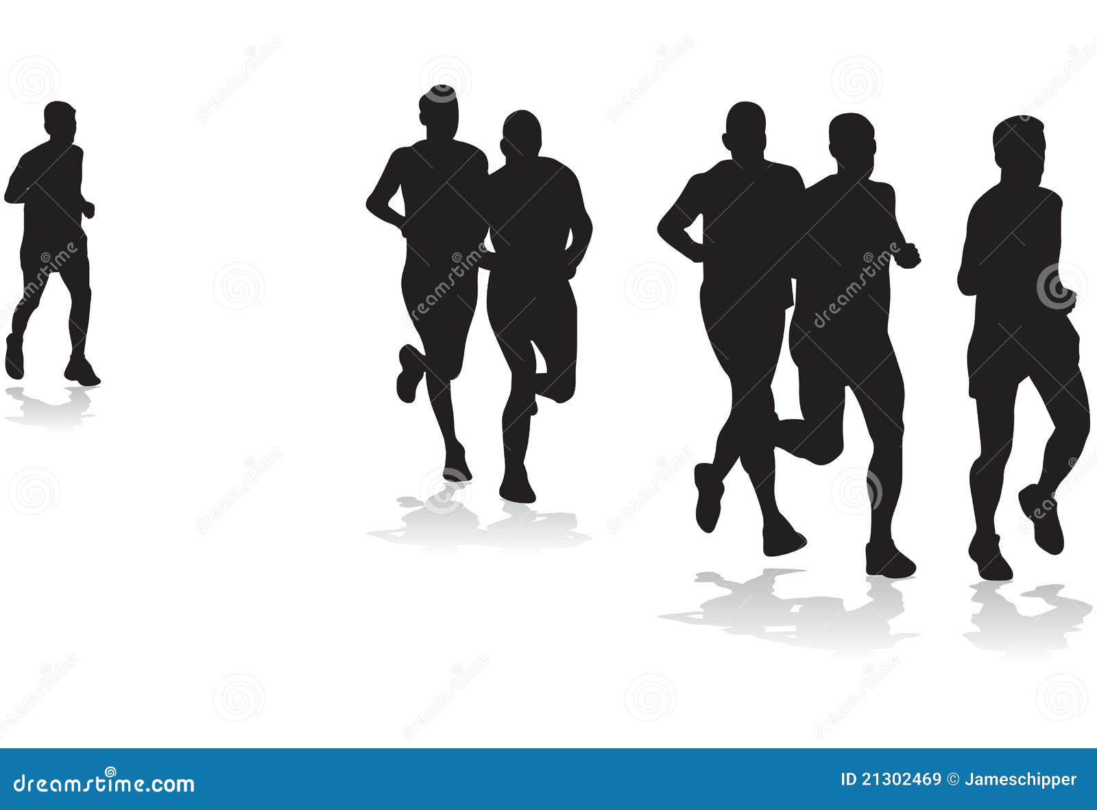 Group Of Runners Silhouette