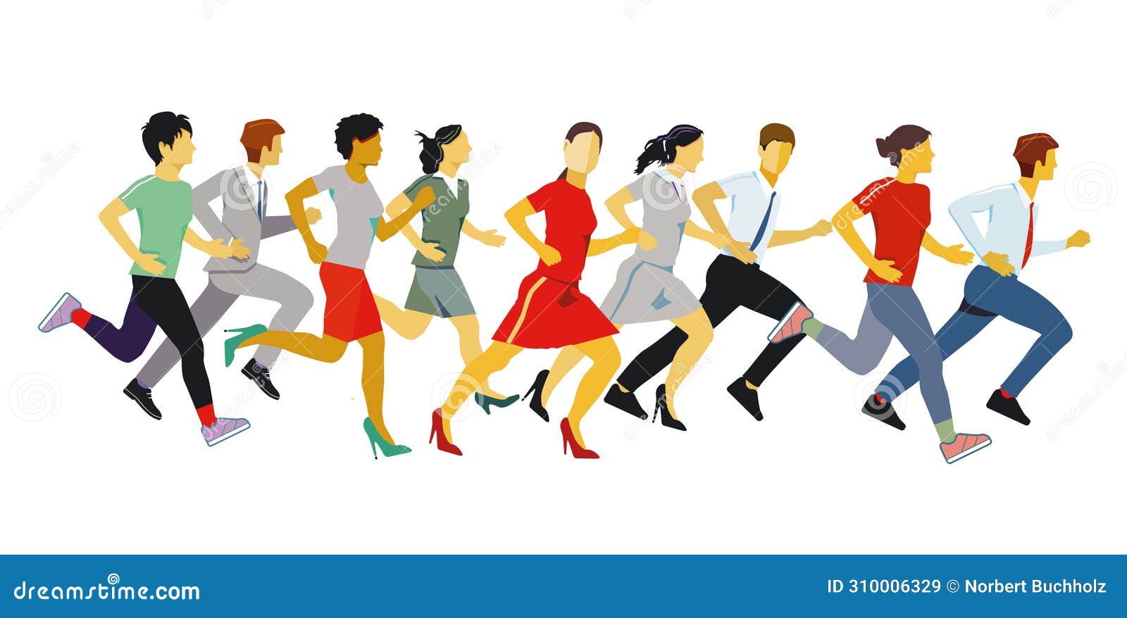 A Group of Runners Illustration Stock Vector - Illustration of runner ...