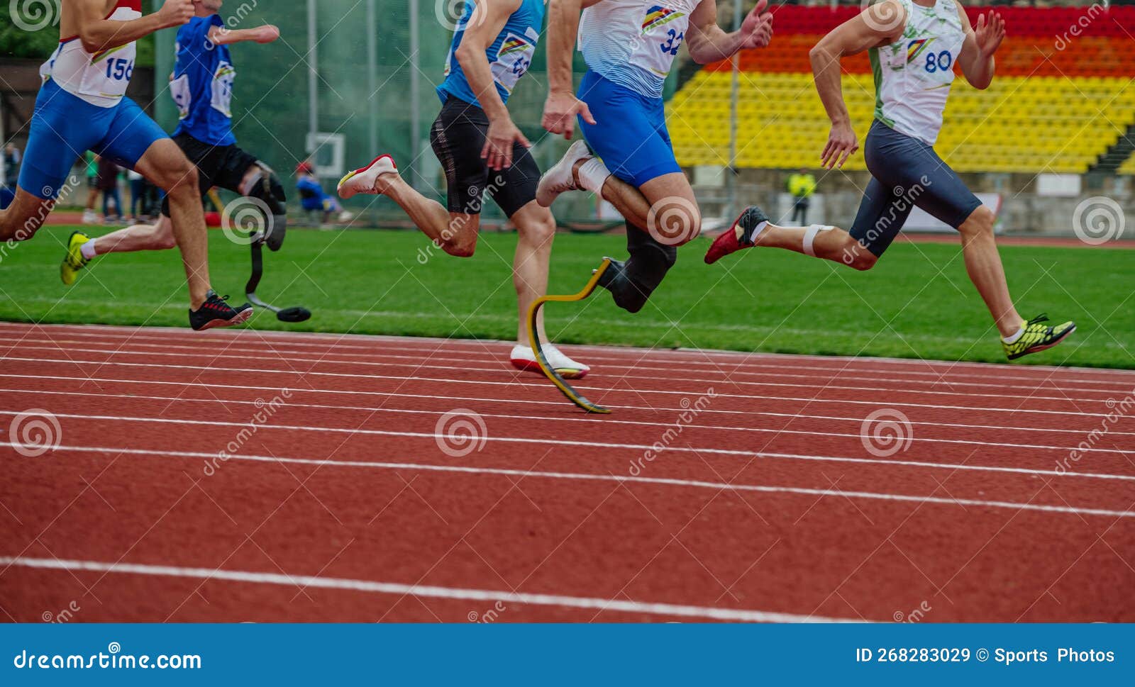 Group Runners Paraathlete Running Stock Image - Image of amputation ...