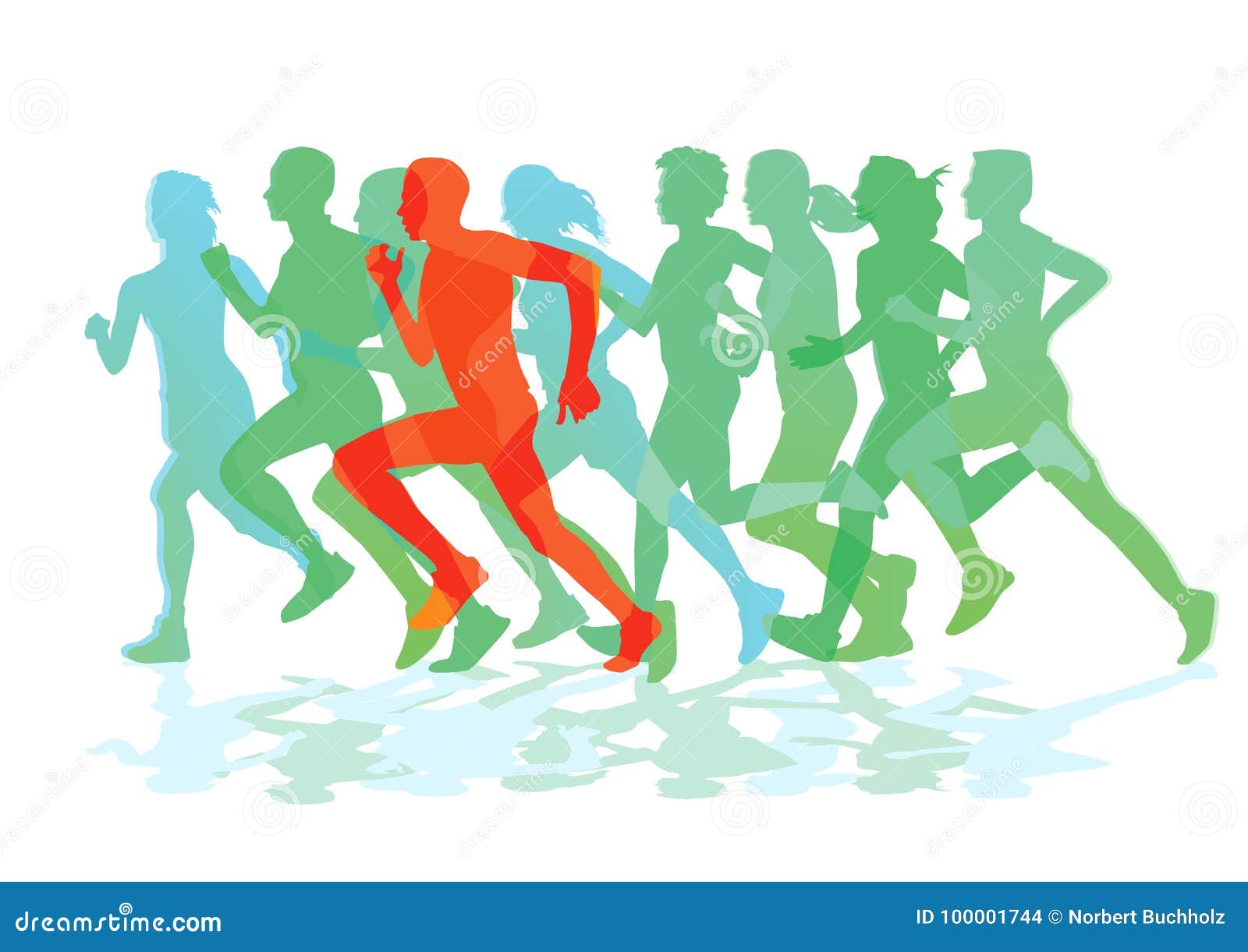A Group of Runners while Running Stock Vector - Illustration of health ...