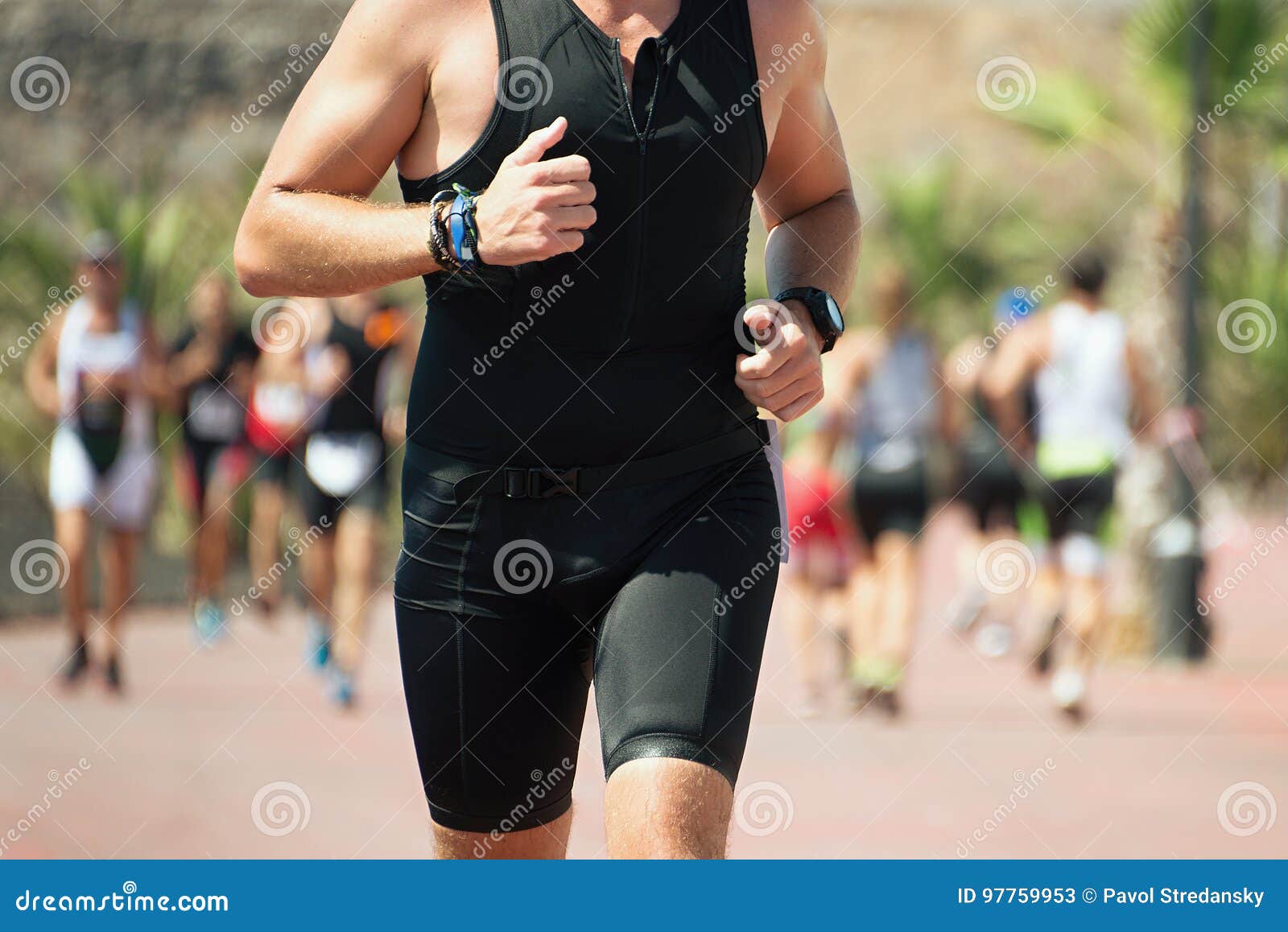 Group of Runners in the Triathlon Stock Image - Image of people ...