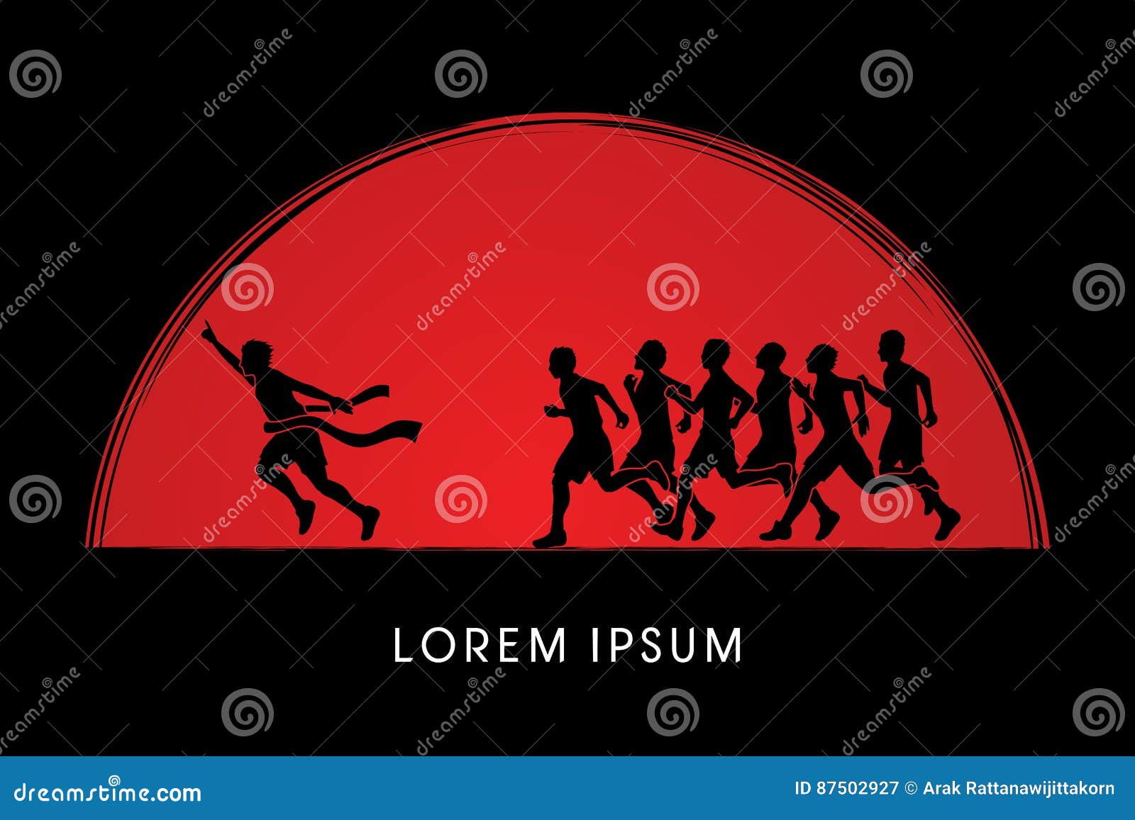 Group or Runners, the Winner Stock Vector - Illustration of lifestyle ...