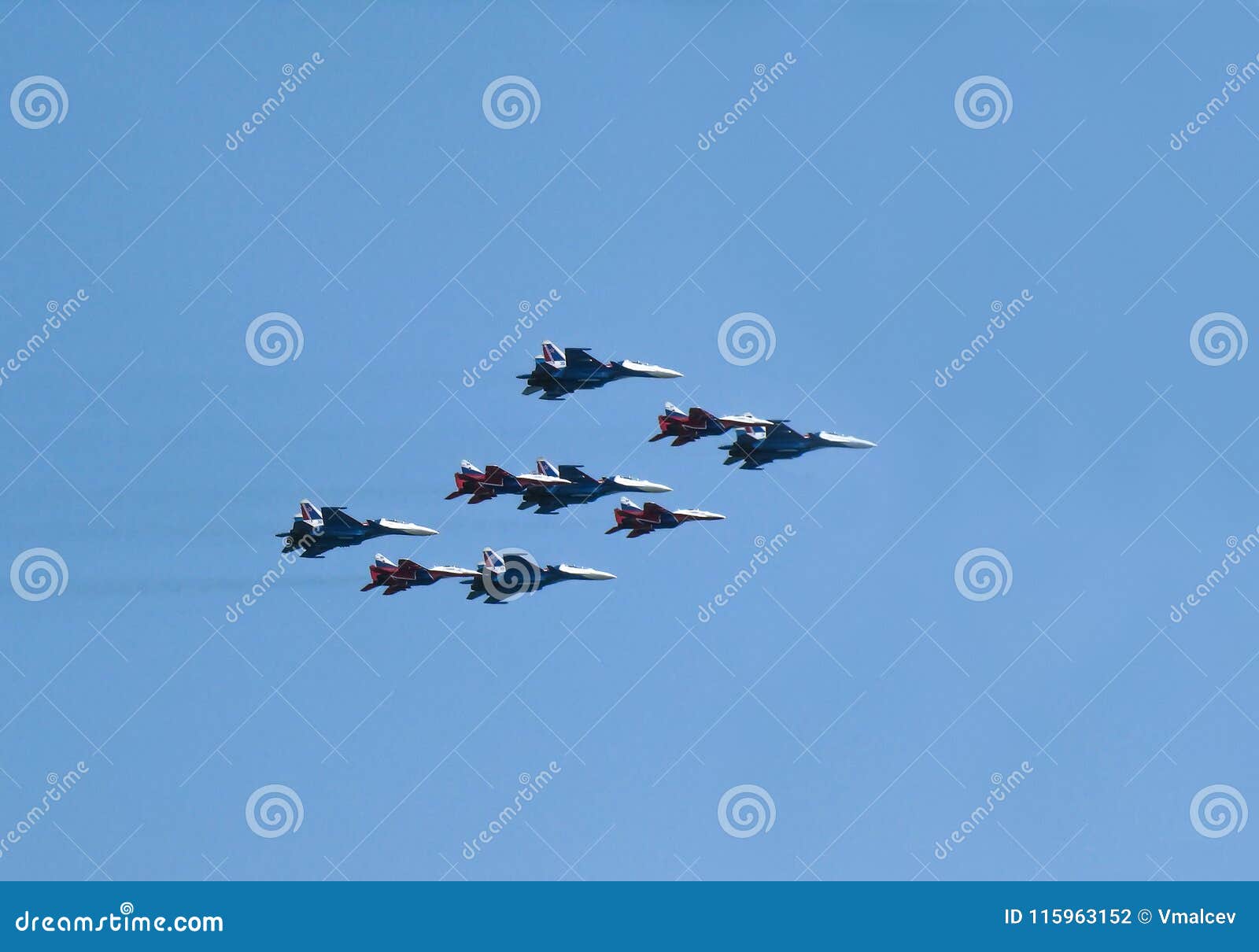A Group of Russian Military Aircraft in the Sky. Editorial Photography ...