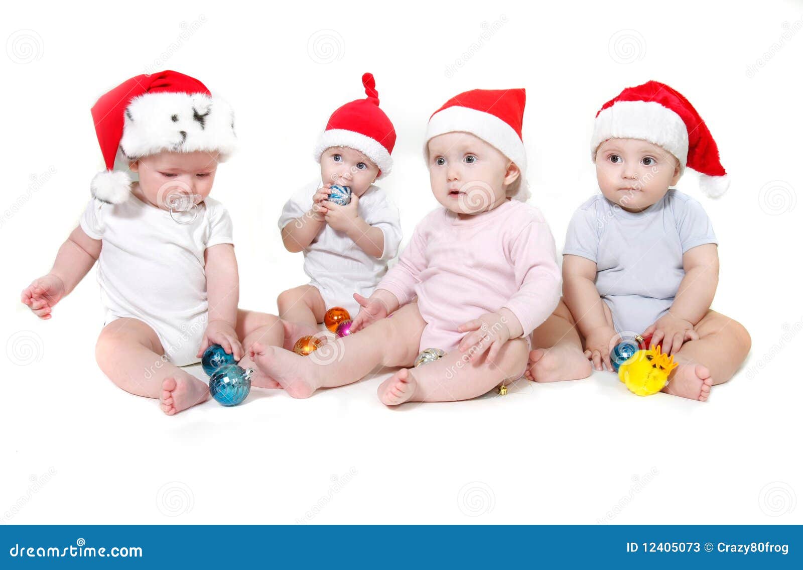 Group of santa babies stock image. Image of innocent - 12405073