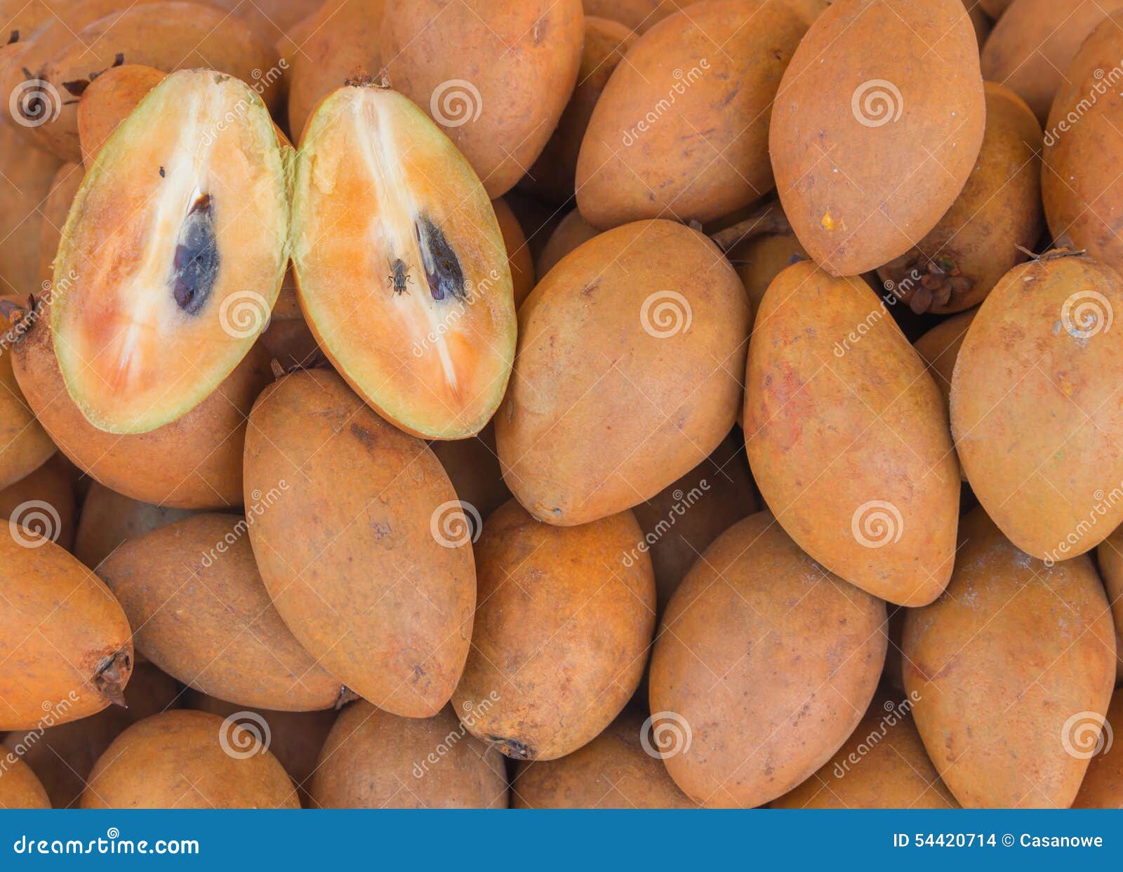 Group of Sapodilla or Ciku Fruit in Market Stock Photo - Image of ...