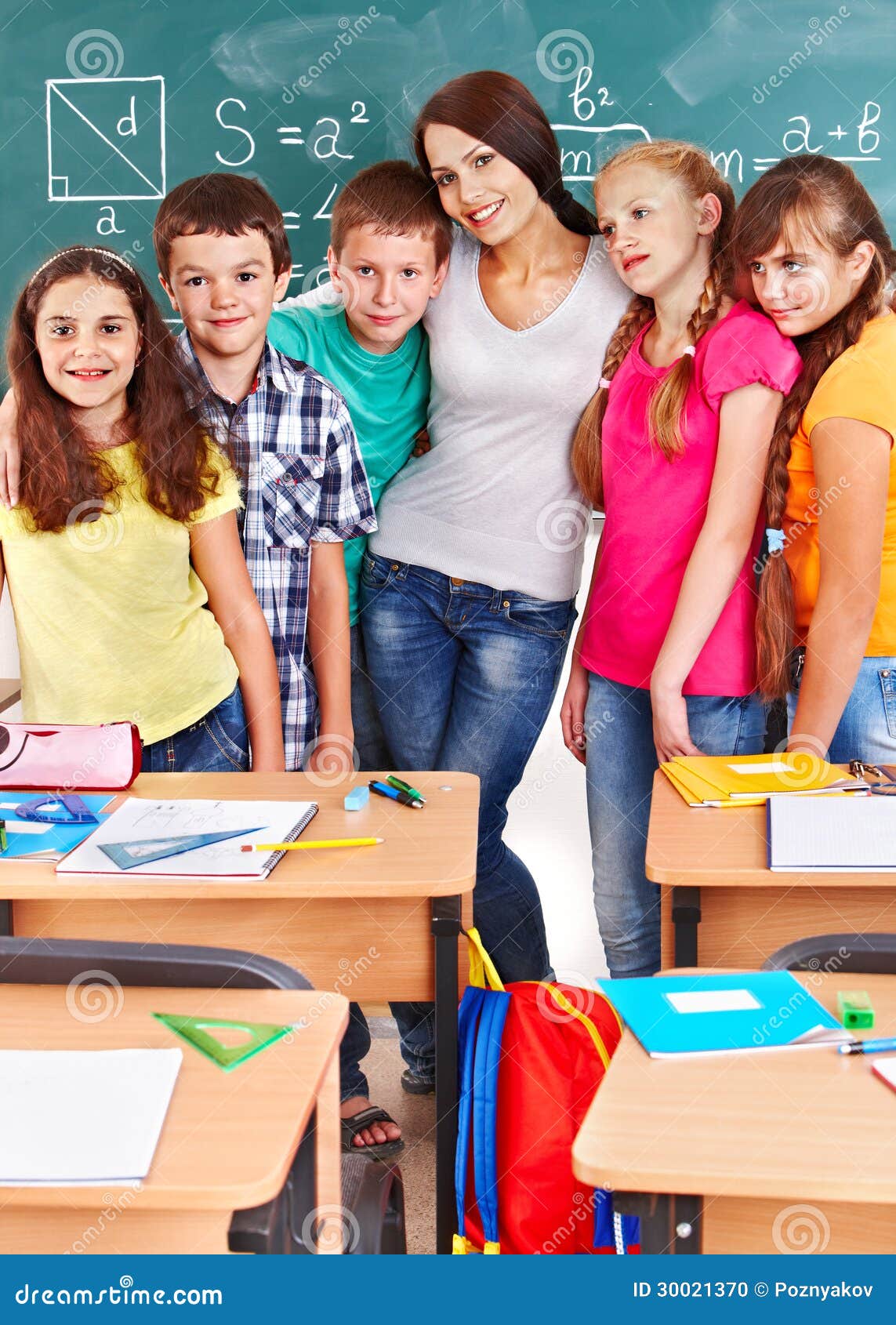 School Child Sitting in Classroom. Stock Photo - Image of caucasian ...