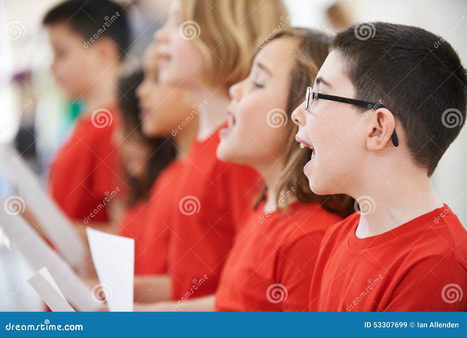 Group of School Children Singing in Choir Together Stock Image - Image ...