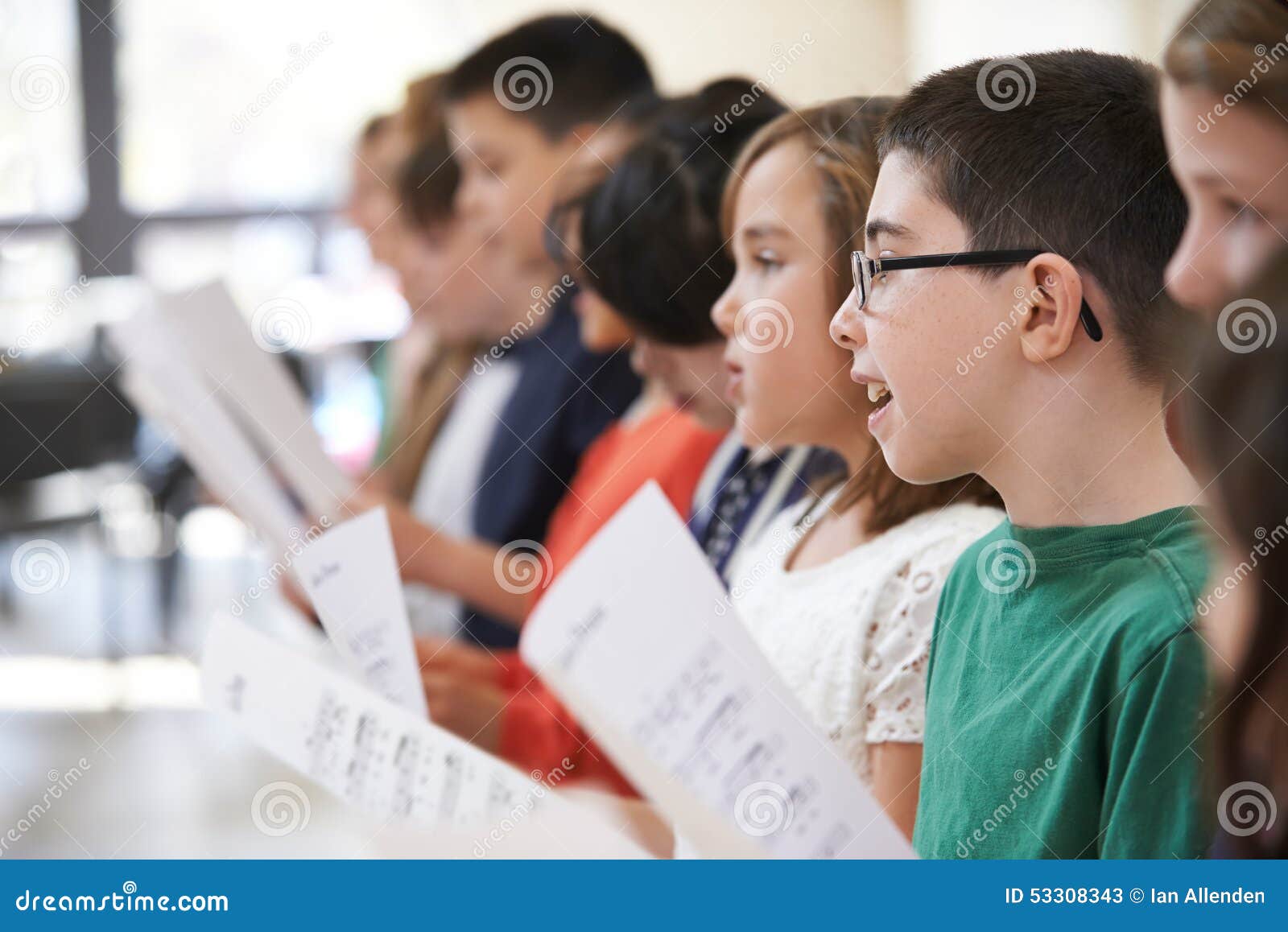 Group of School Children Singing in Choir Together Stock Image - Image ...
