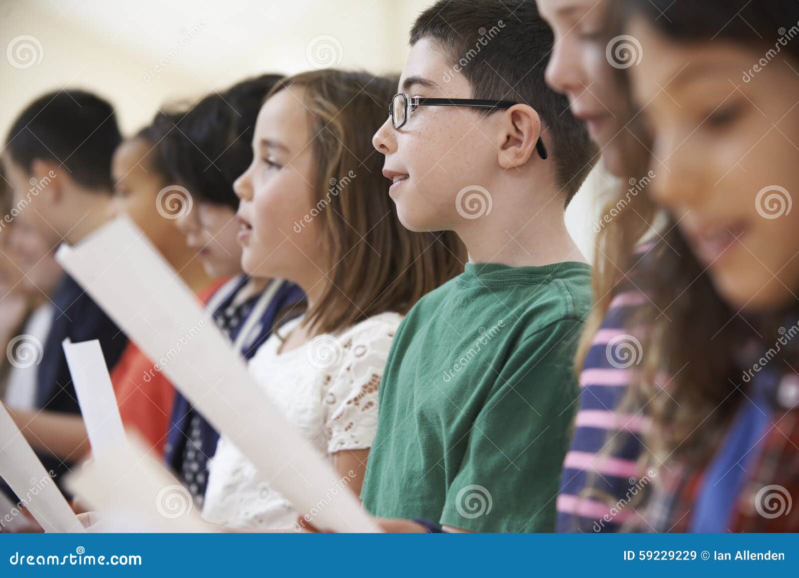 Group of School Children Singing in Choir Together Stock Image - Image ...