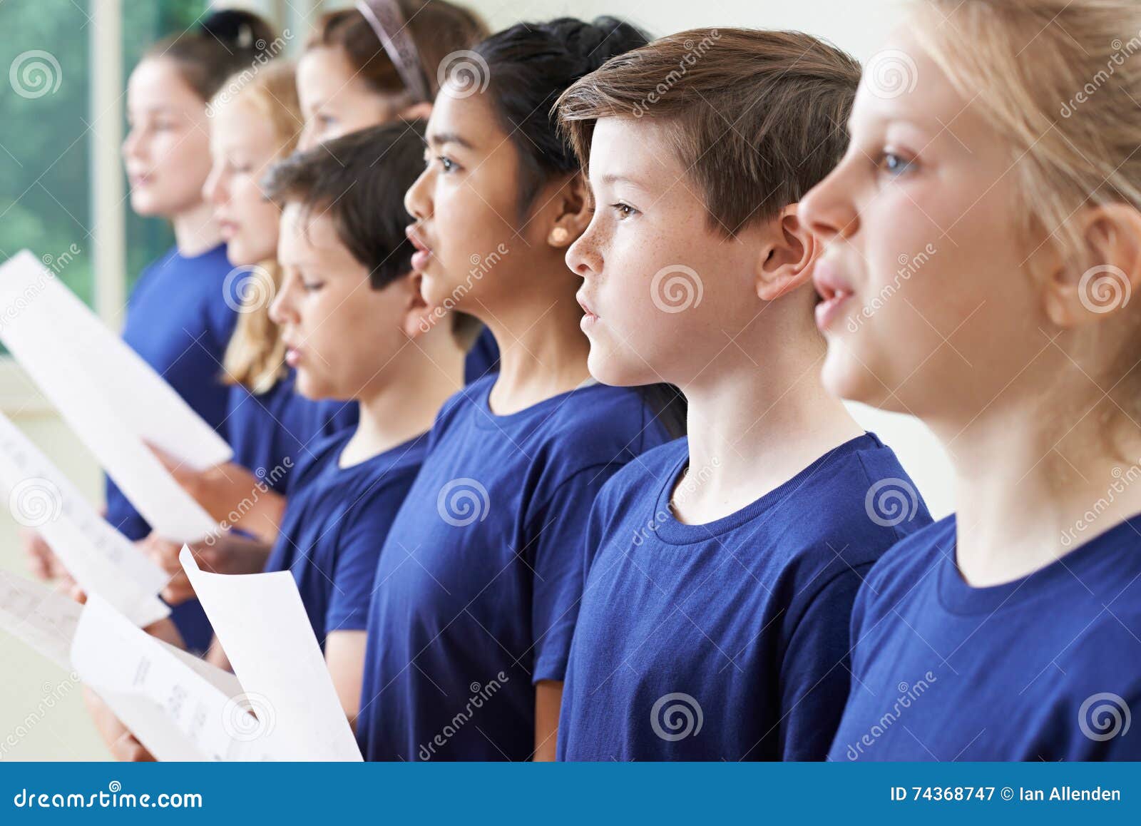 Group of School Children Singing in Choir Together Stock Image - Image ...