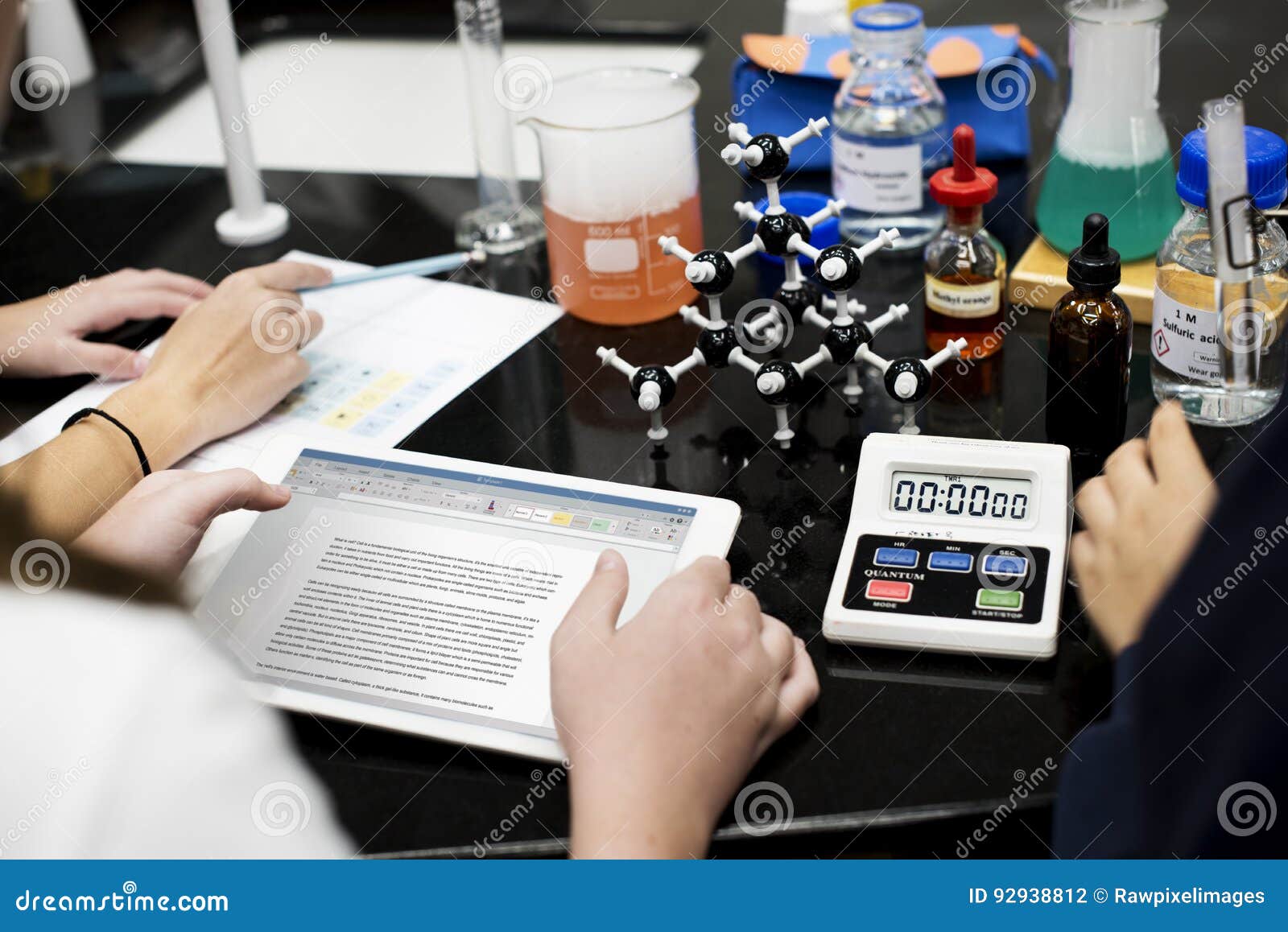 Group of School Friends Learning Science Classroom Stock Photo - Image ...