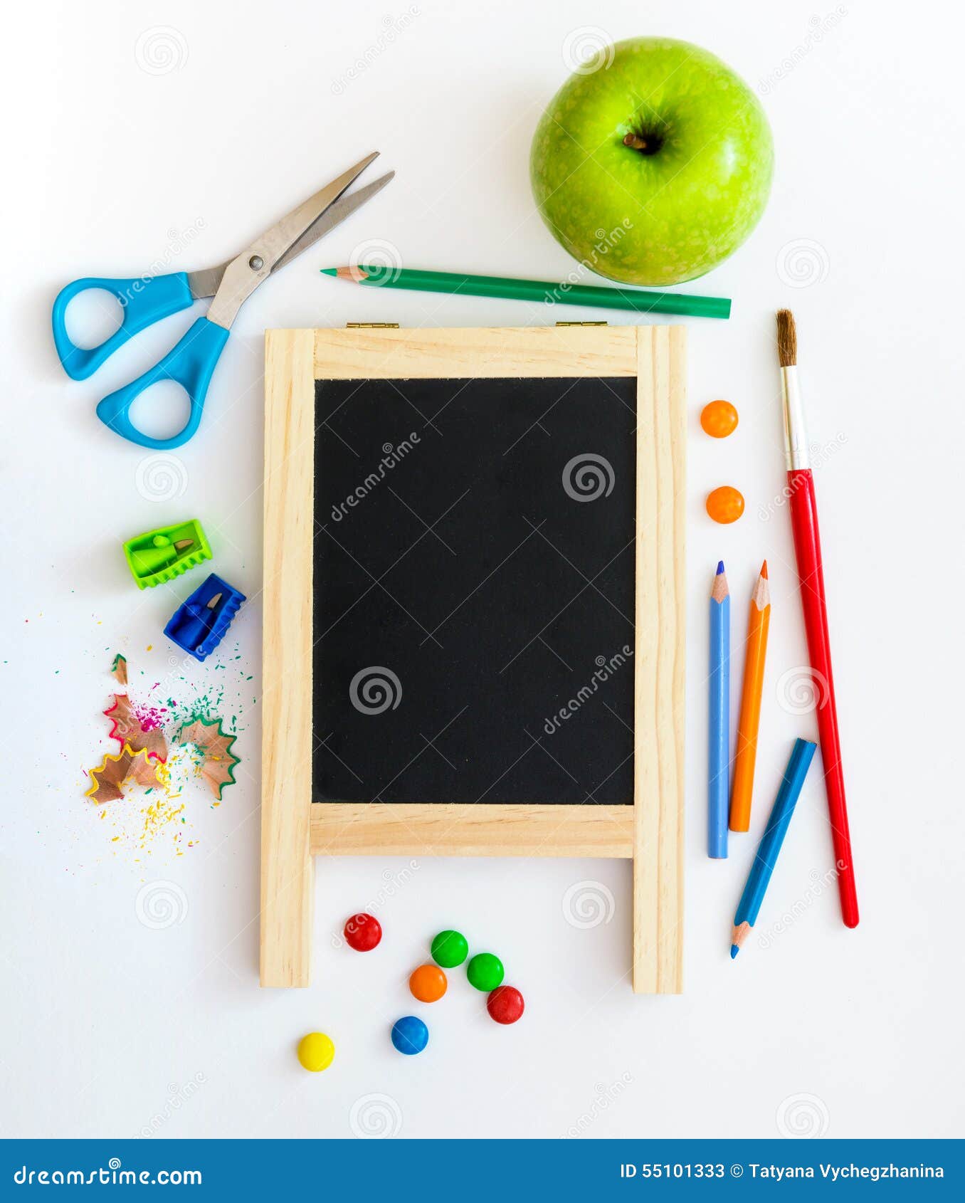 Group of School Objects on a White Background Stock Image - Image of ...