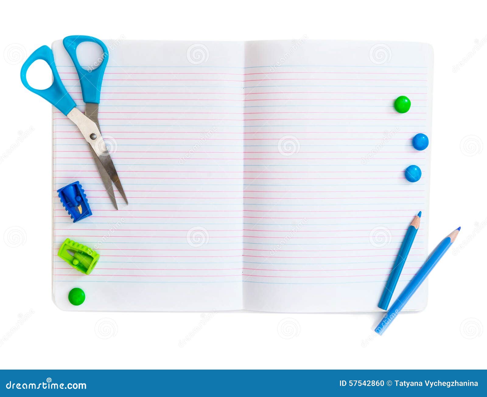 Group of School Objects on a White Background Stock Photo - Image of ...