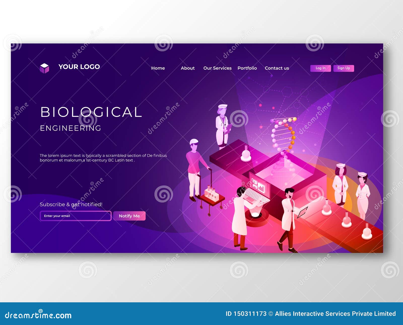 Group of Scientist Doing Research on Genome DNA in Biological Lab Stock ...