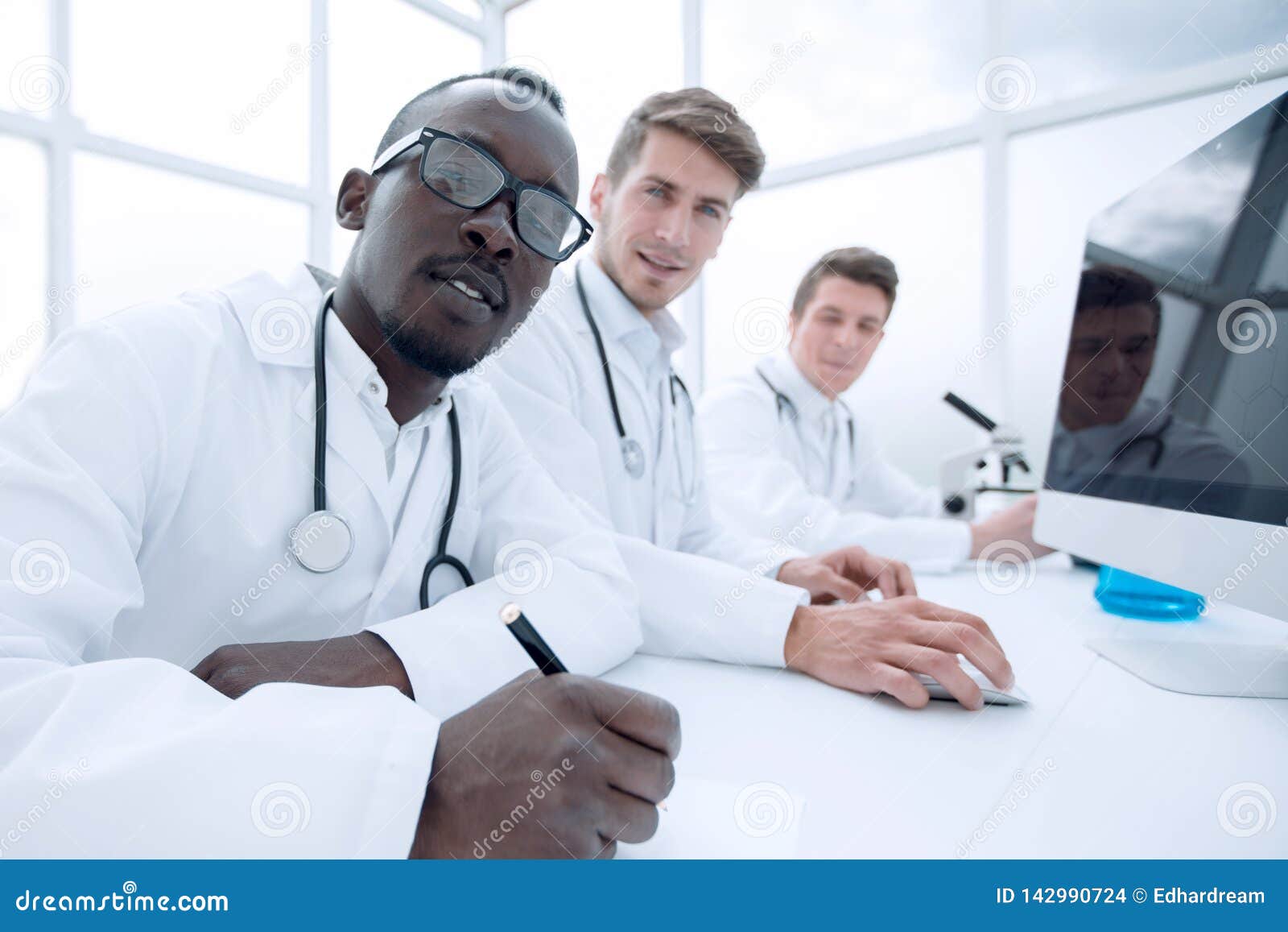 Group of Scientist Working in Modern Lab Stock Photo - Image of doctor ...