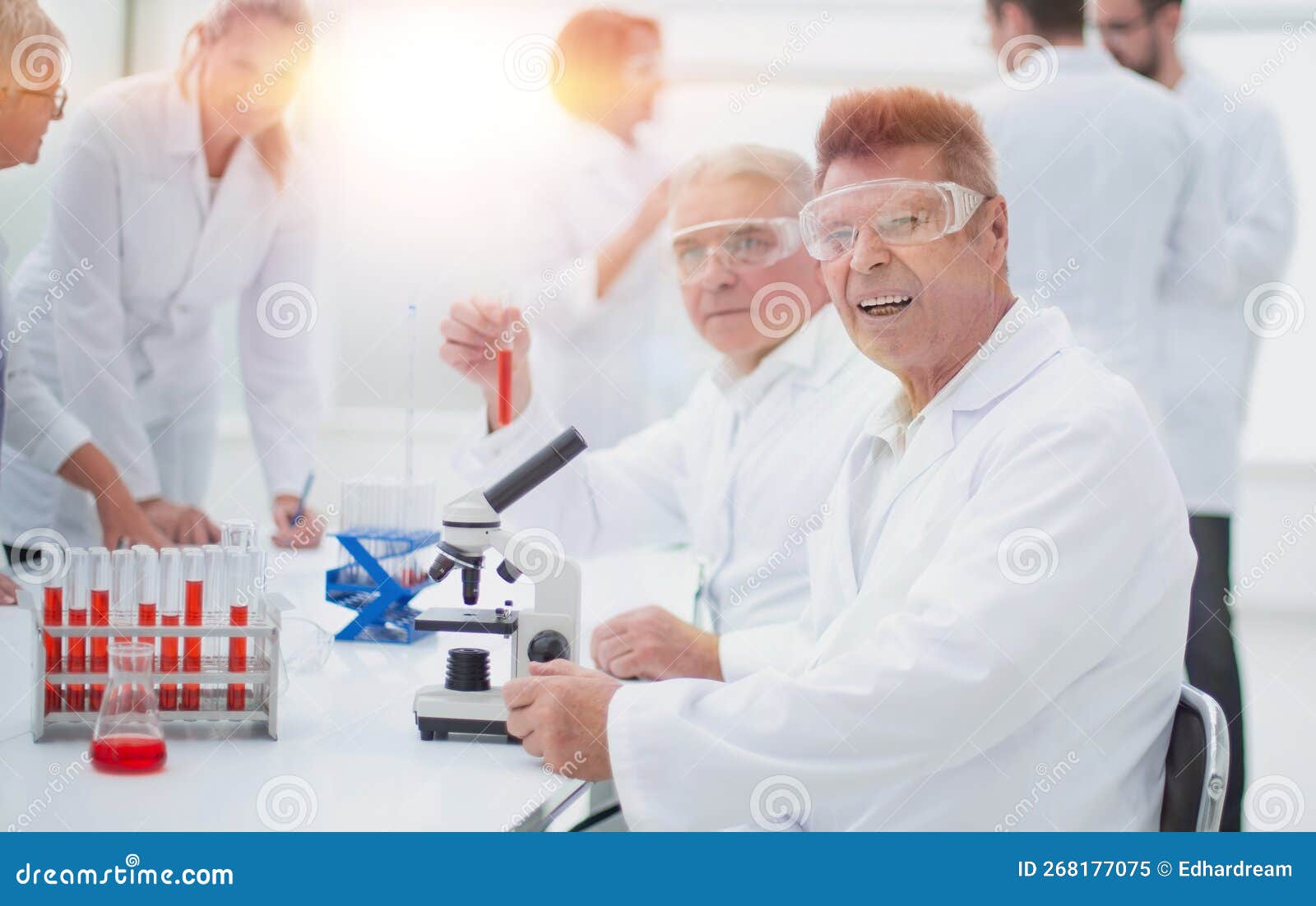 Group of Scientists Analyzing the Results of Tests. Stock Image - Image ...