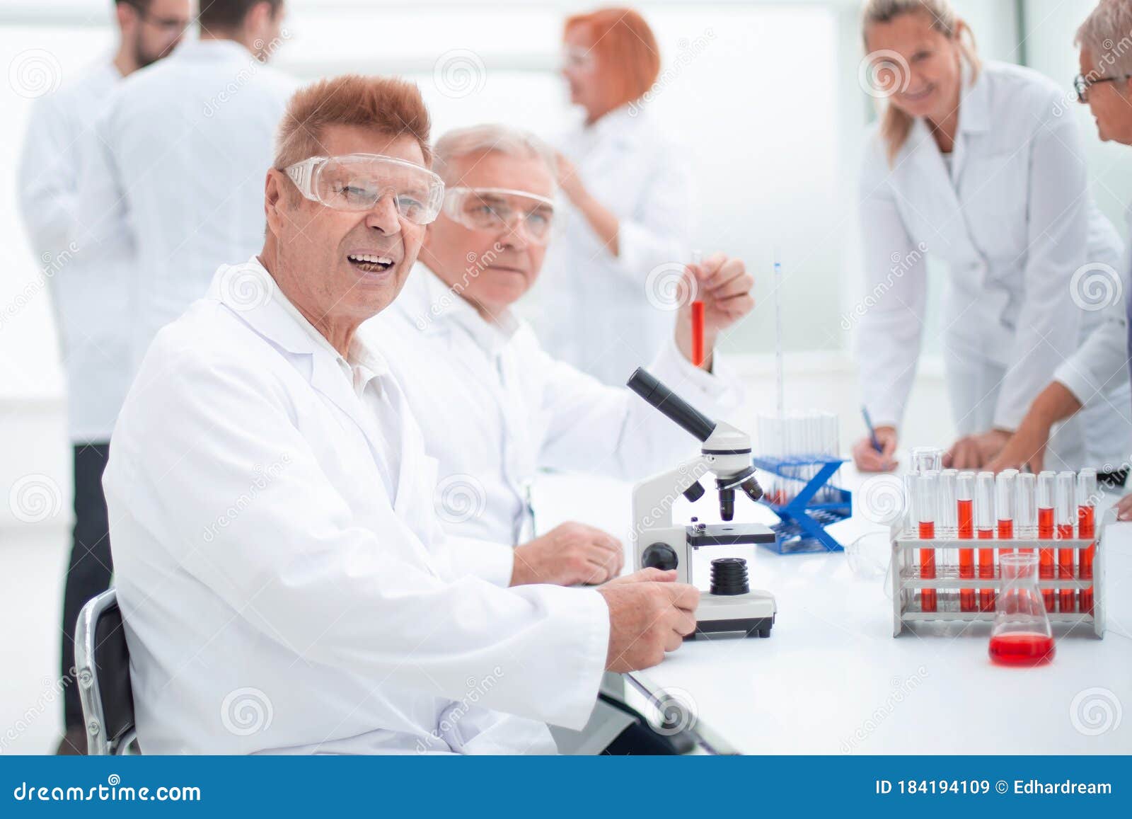 Group of Scientists Analyzing the Results of Tests. Stock Image - Image ...