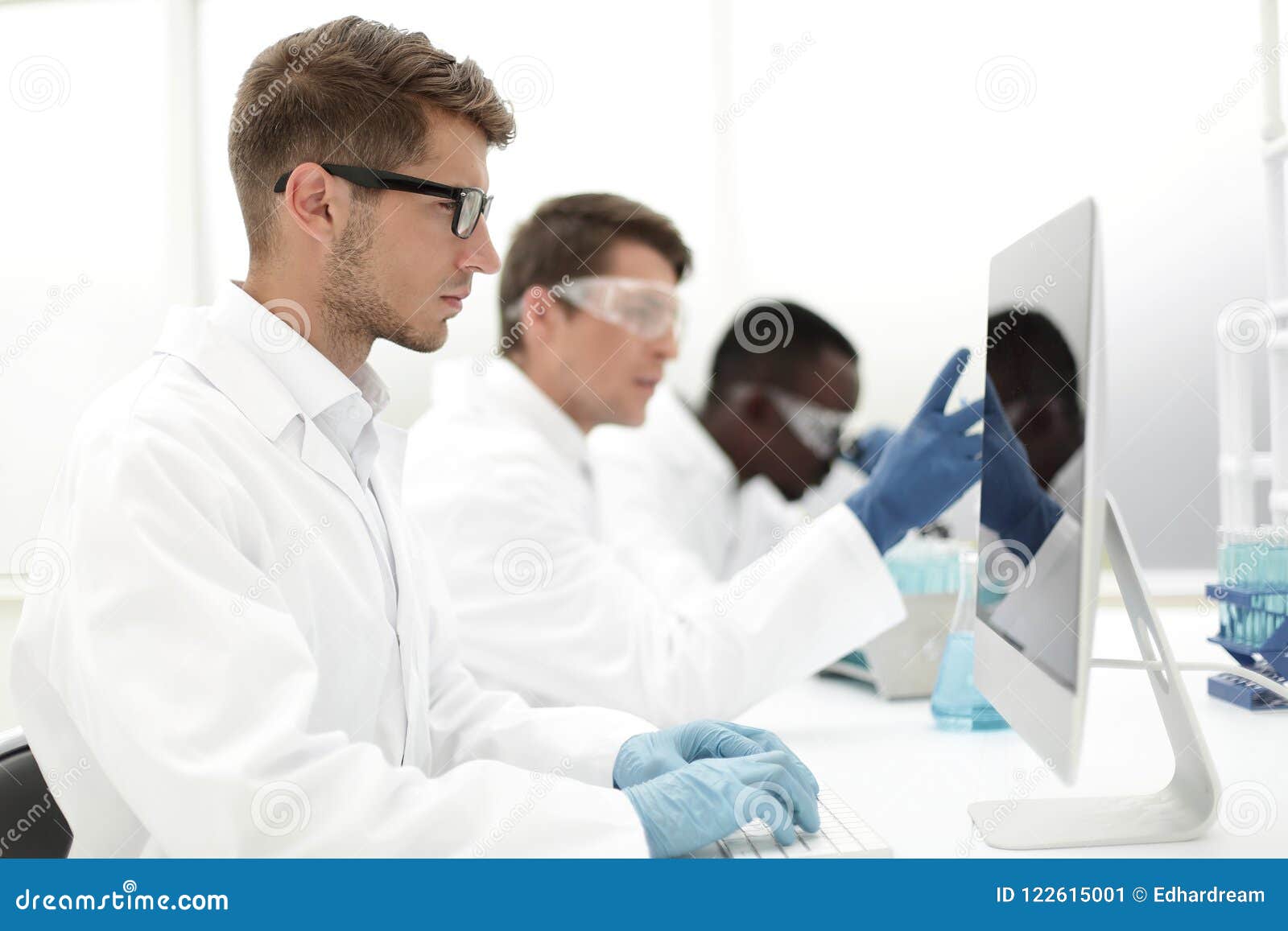 Group of Scientists Conduct Laboratory Studies Stock Image - Image of ...