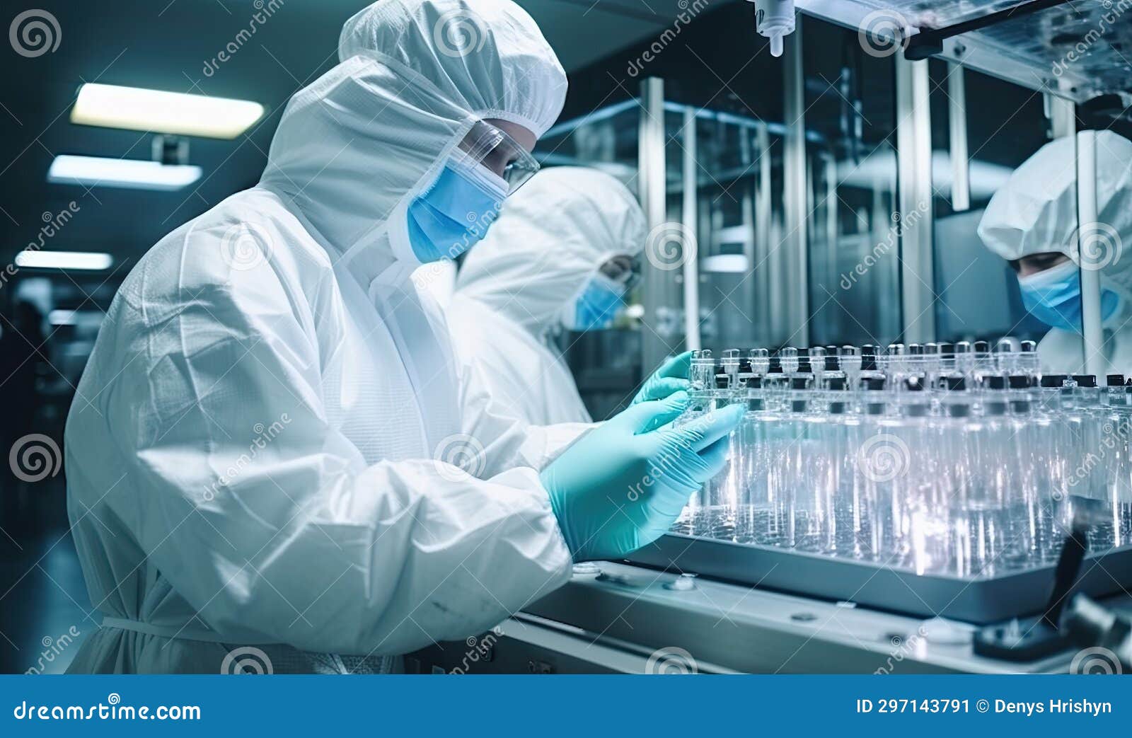 A Group of Scientists Conducting Experiments in a Laboratory Stock ...