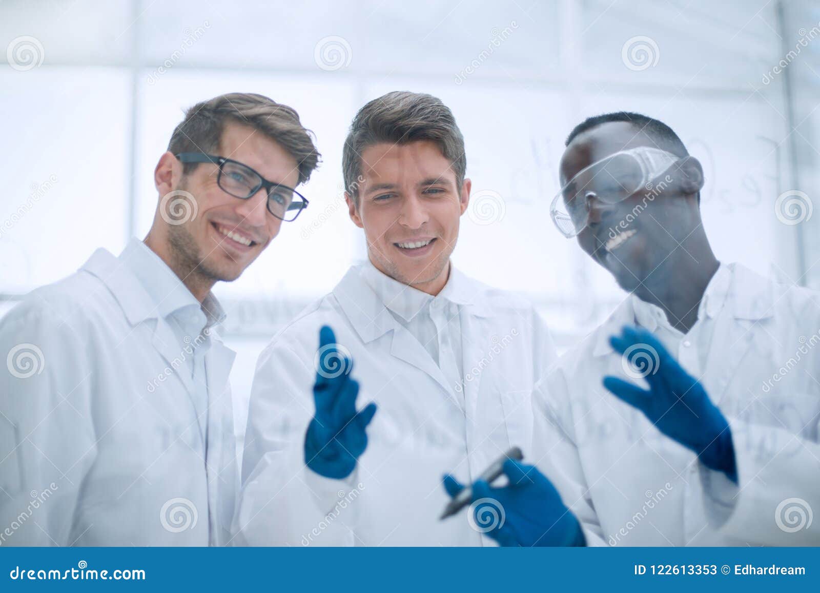 Group of Scientists Discuss the Results. Stock Image - Image of closeup ...