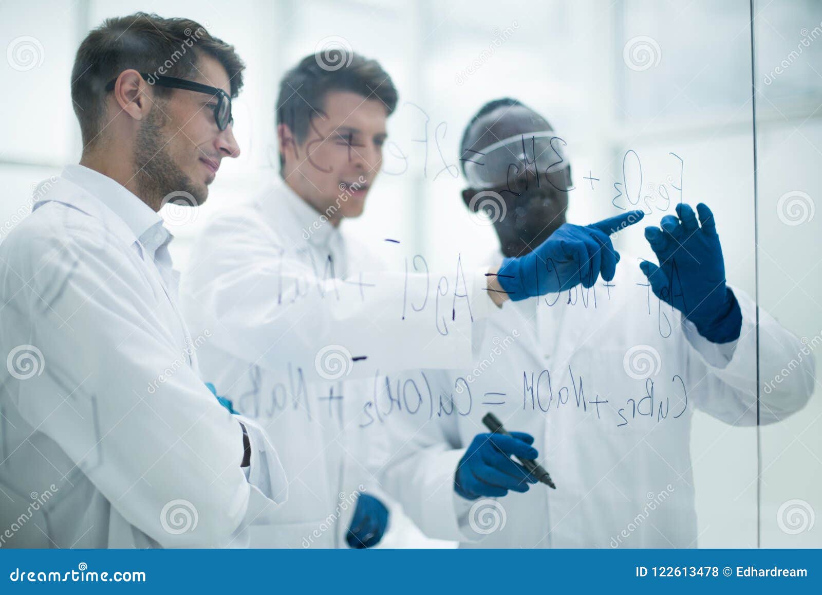 Group of Scientists Discusses the Information and Makes Notes Stock ...