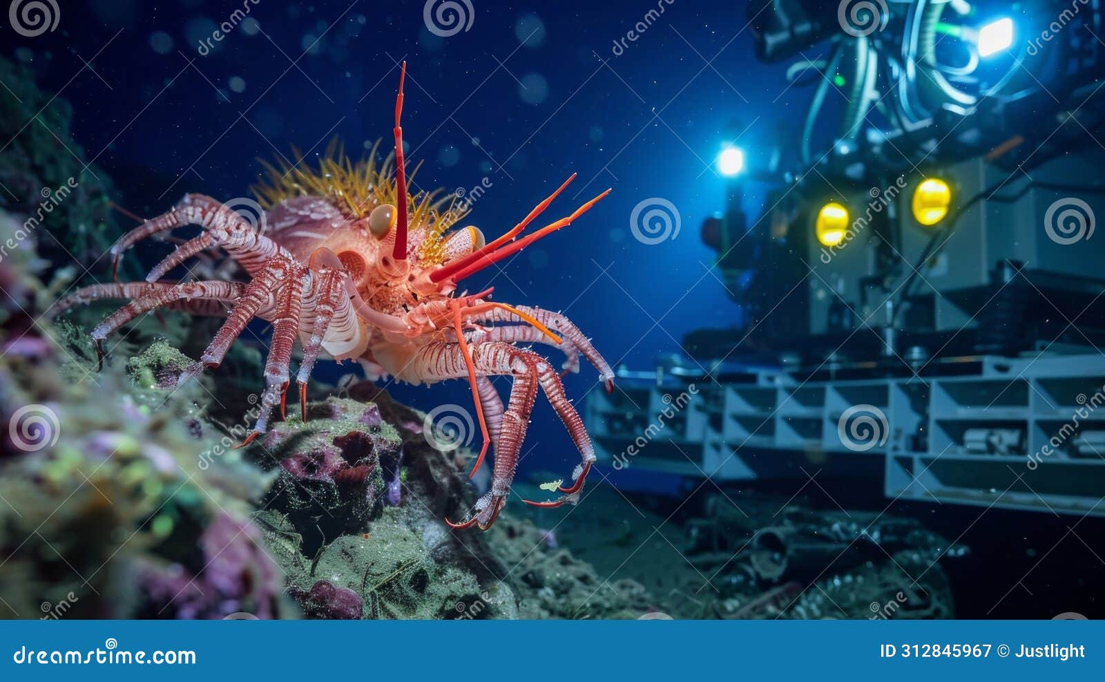 A Group of Scientists in a Mini Submarine are Exploring the Deep Ocean ...