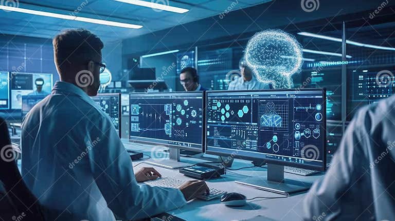 A Group of Scientists are Working on Computers in a Lab AIG41 Stock Photo - Image of analysis ...