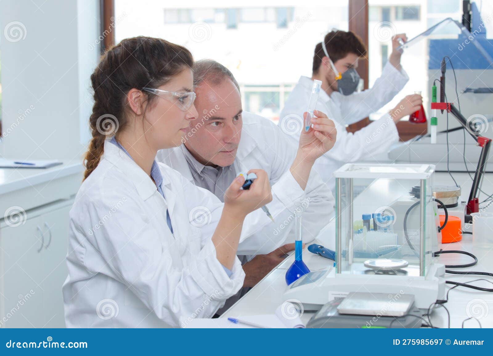 Group Scientists Working at Laboratory Stock Image - Image of factory ...