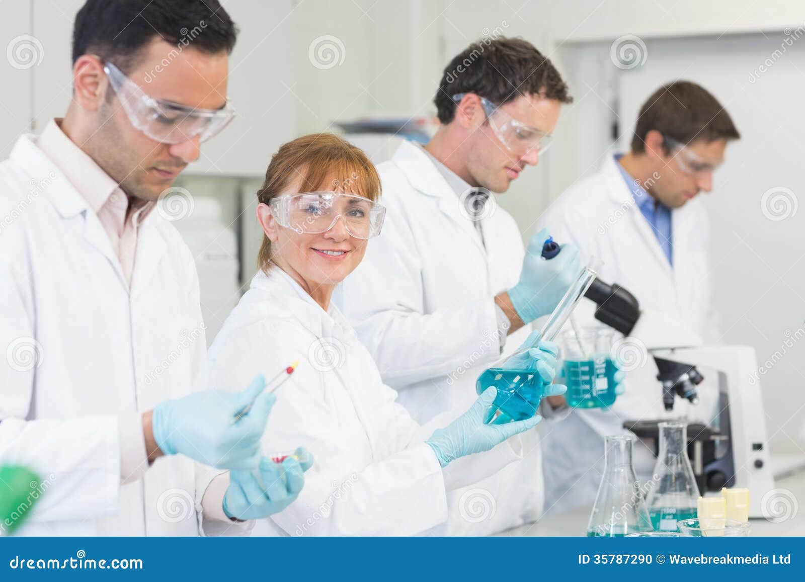 Group of Scientists Working at the Laboratory Stock Photo - Image of ...