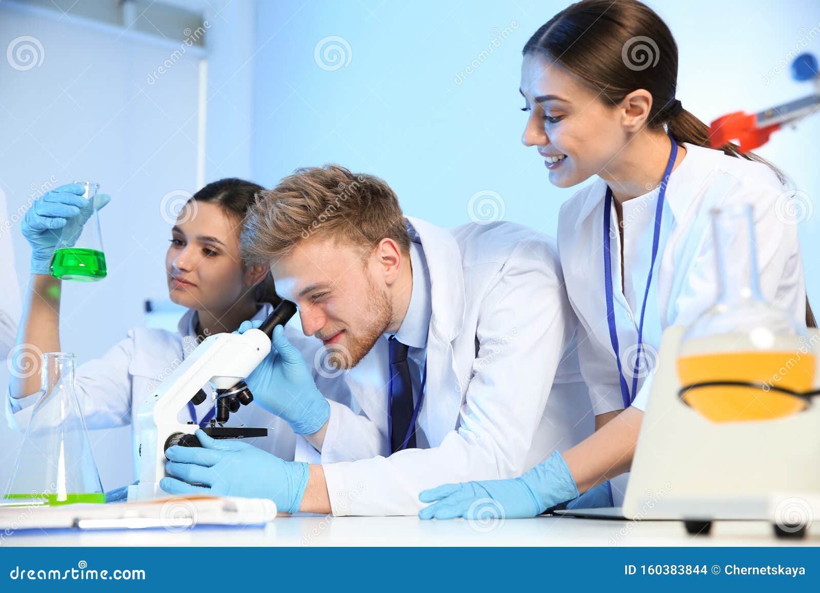 Group of Scientists Working in Chemistry Laboratory Stock Photo - Image ...